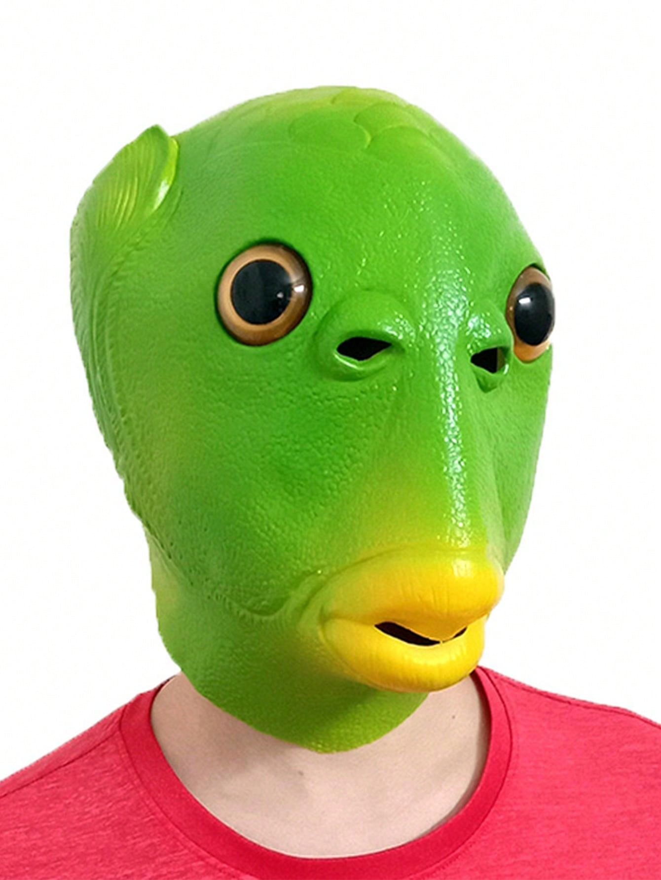 Halloween Horse Head Green Fish Head Costume Mask, Funny & Silly Fish ...