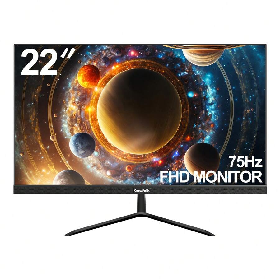 Gawfolk 22 Inch Computer Monitor, 100Hz Ultra-Thin Zero Frame Curved ...