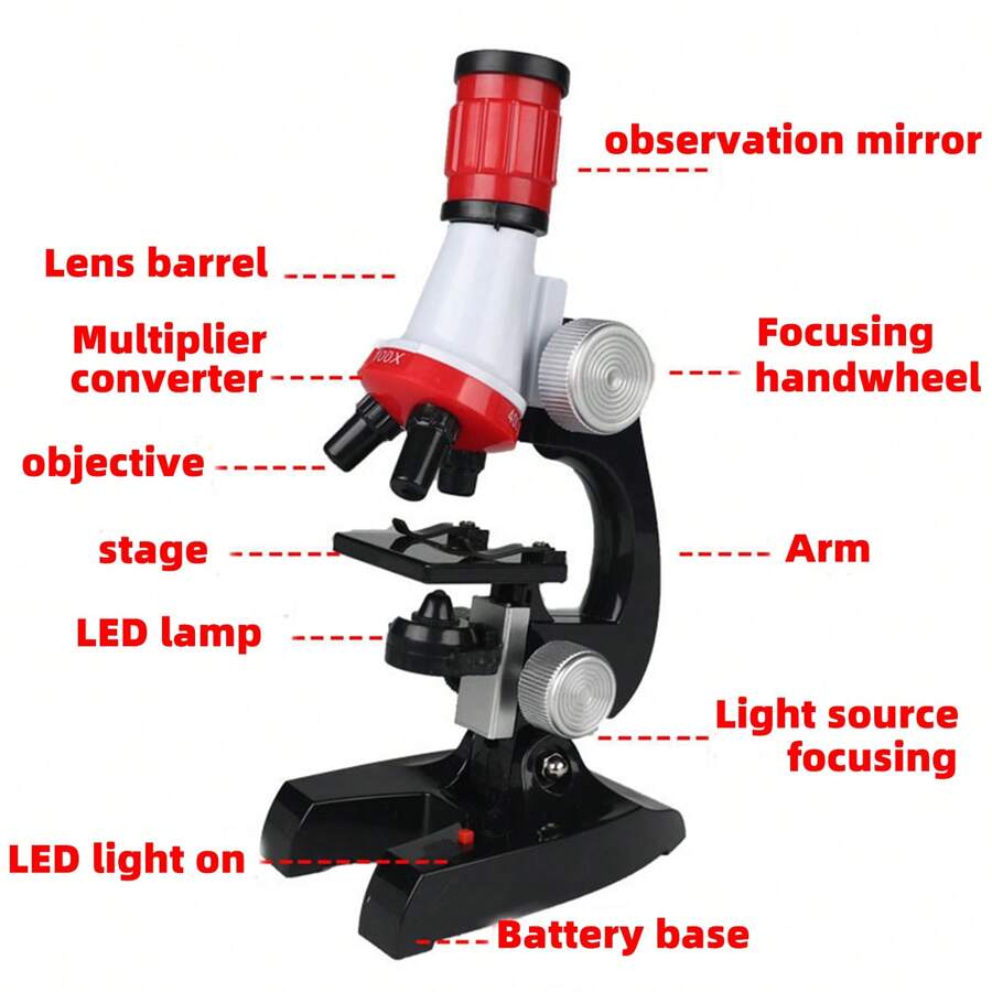1200x Magnification Children's Microscope With Adjustable Focus ...