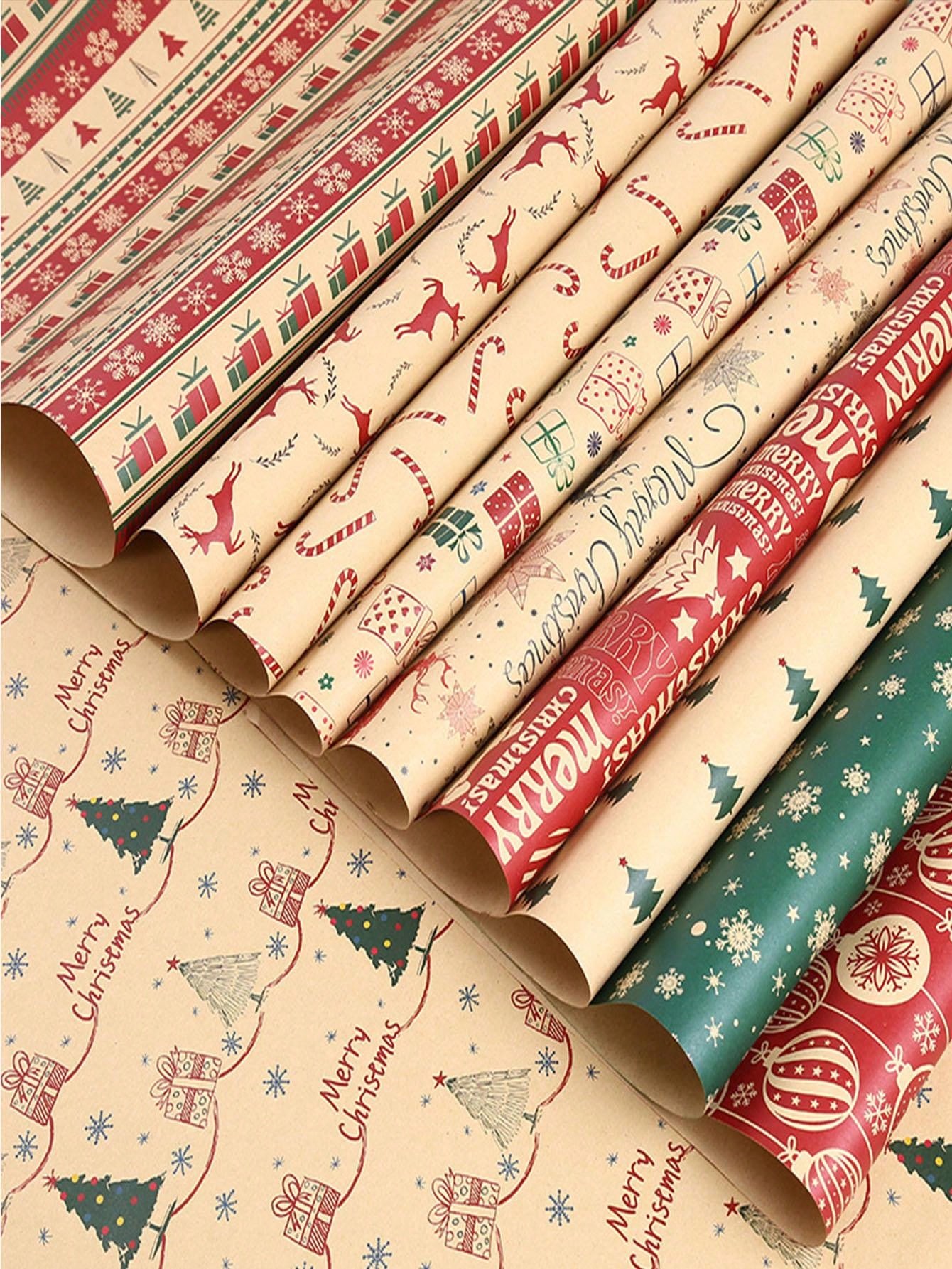 Single Sheet Thick Christmas Wrapping Paper With Christmas Tree And ...