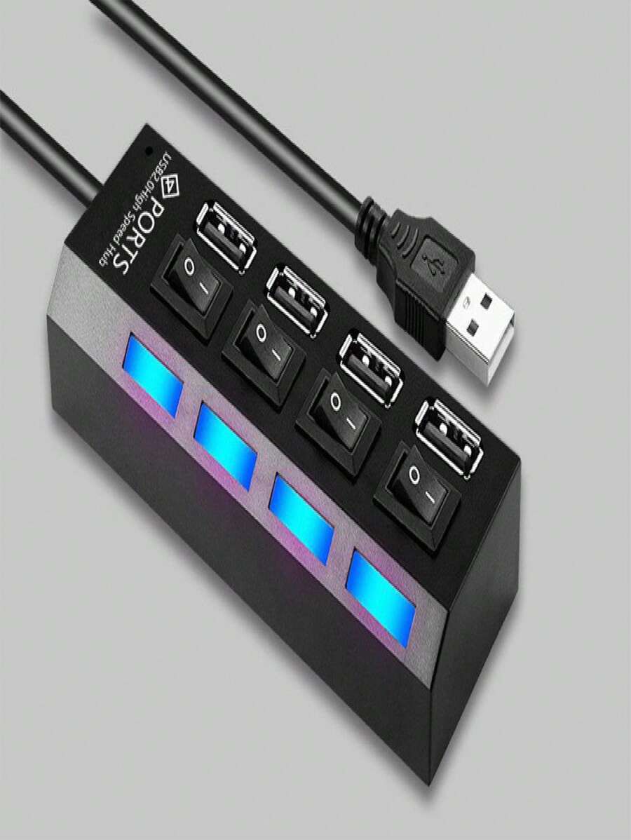 Usb Splitter Hub Usb Extender, 1 To 4 Ports With Independent Switch ...