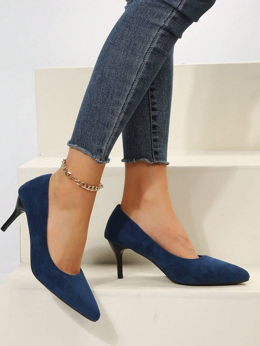 Women's High Heel Pumps, Classic Black Work Shoes With Thin Heel, Smart ...