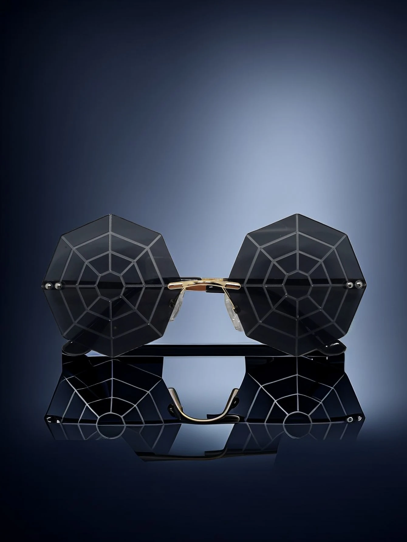 1pc Ladies' Black Spider Web Shaped Fashionable Eyeglasses Suitable For ...