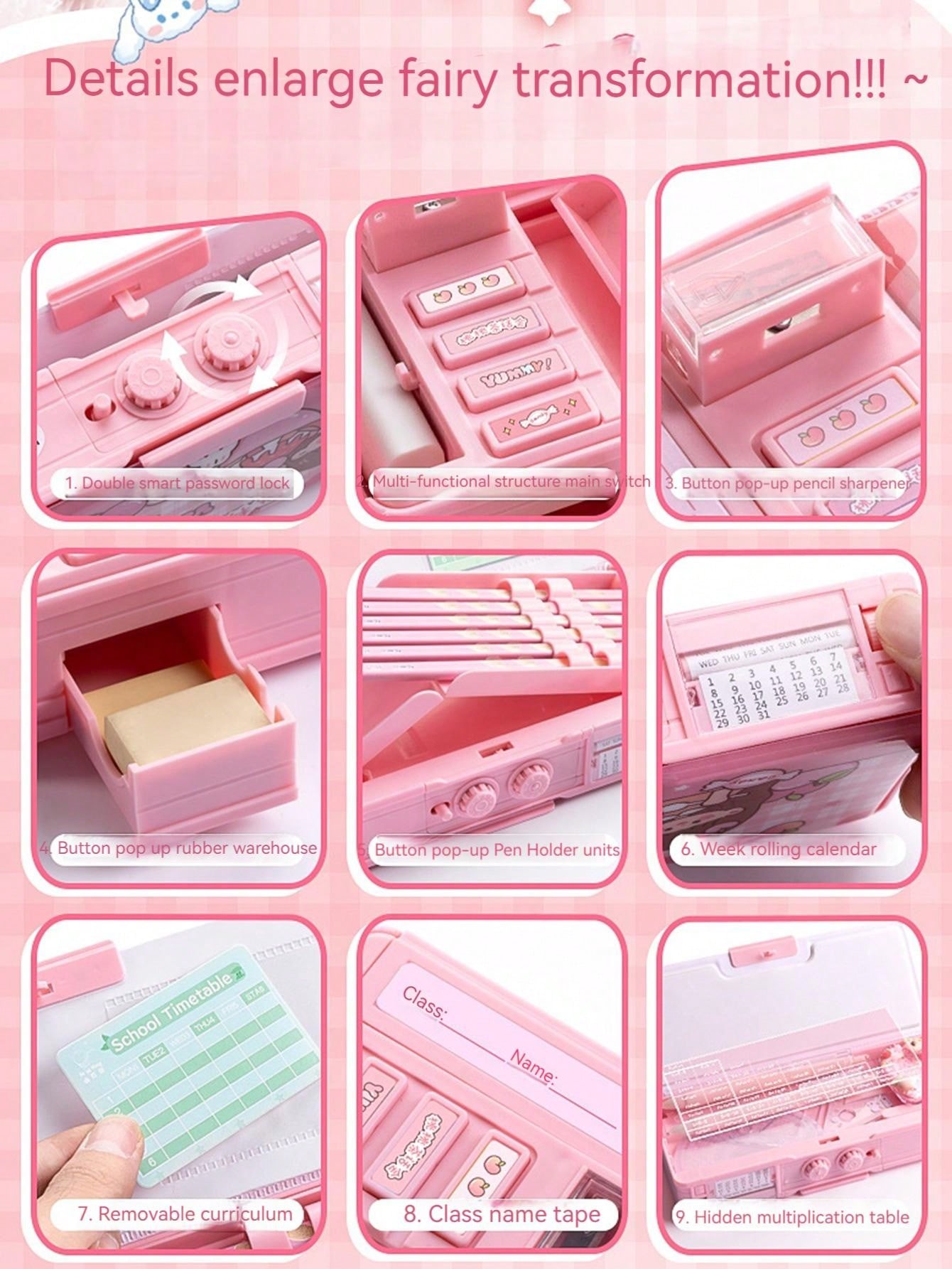 Pink Password Lock Pencil Case | SHEIN USA