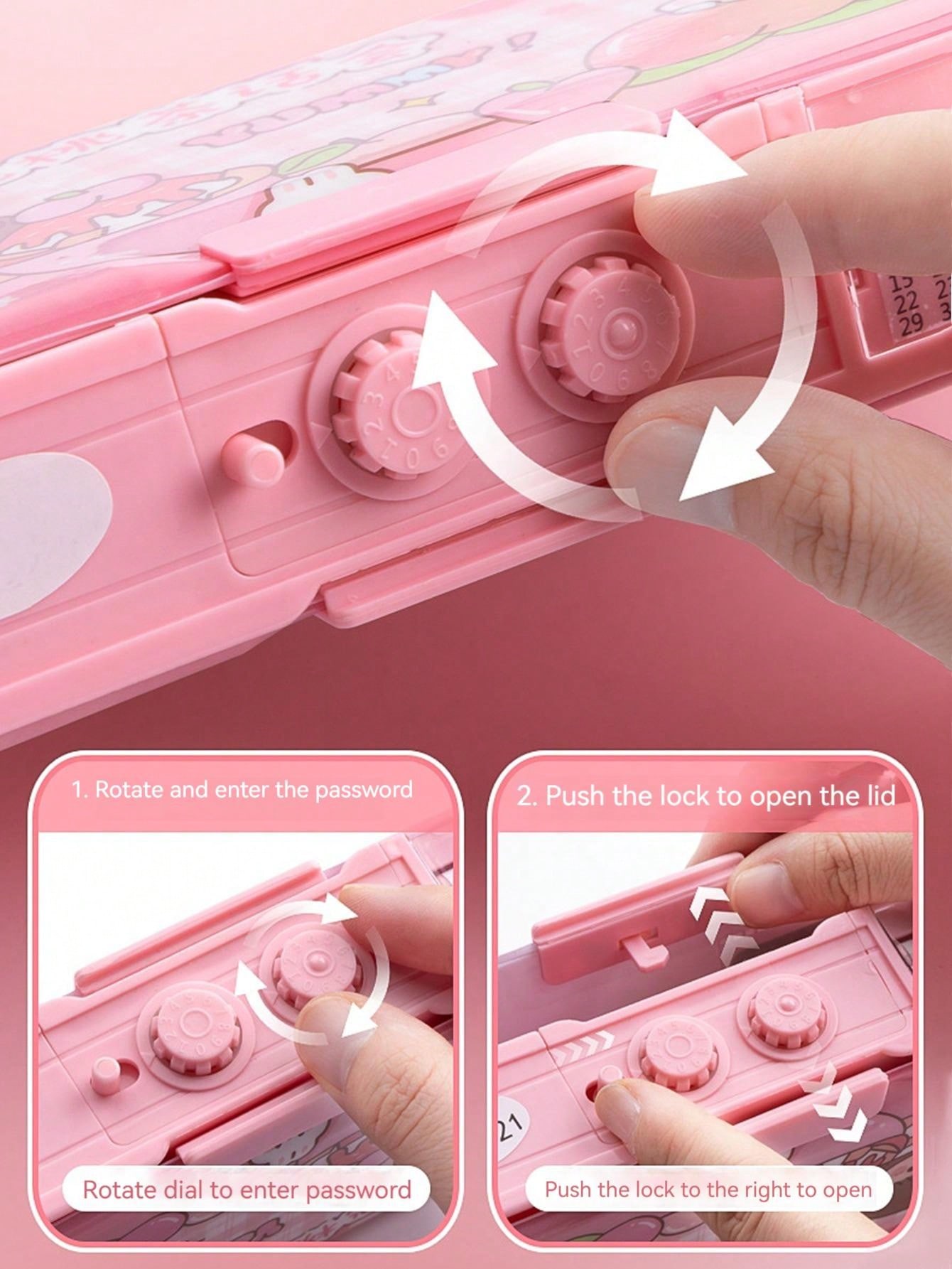 Pink Password Lock Pencil Case | SHEIN USA