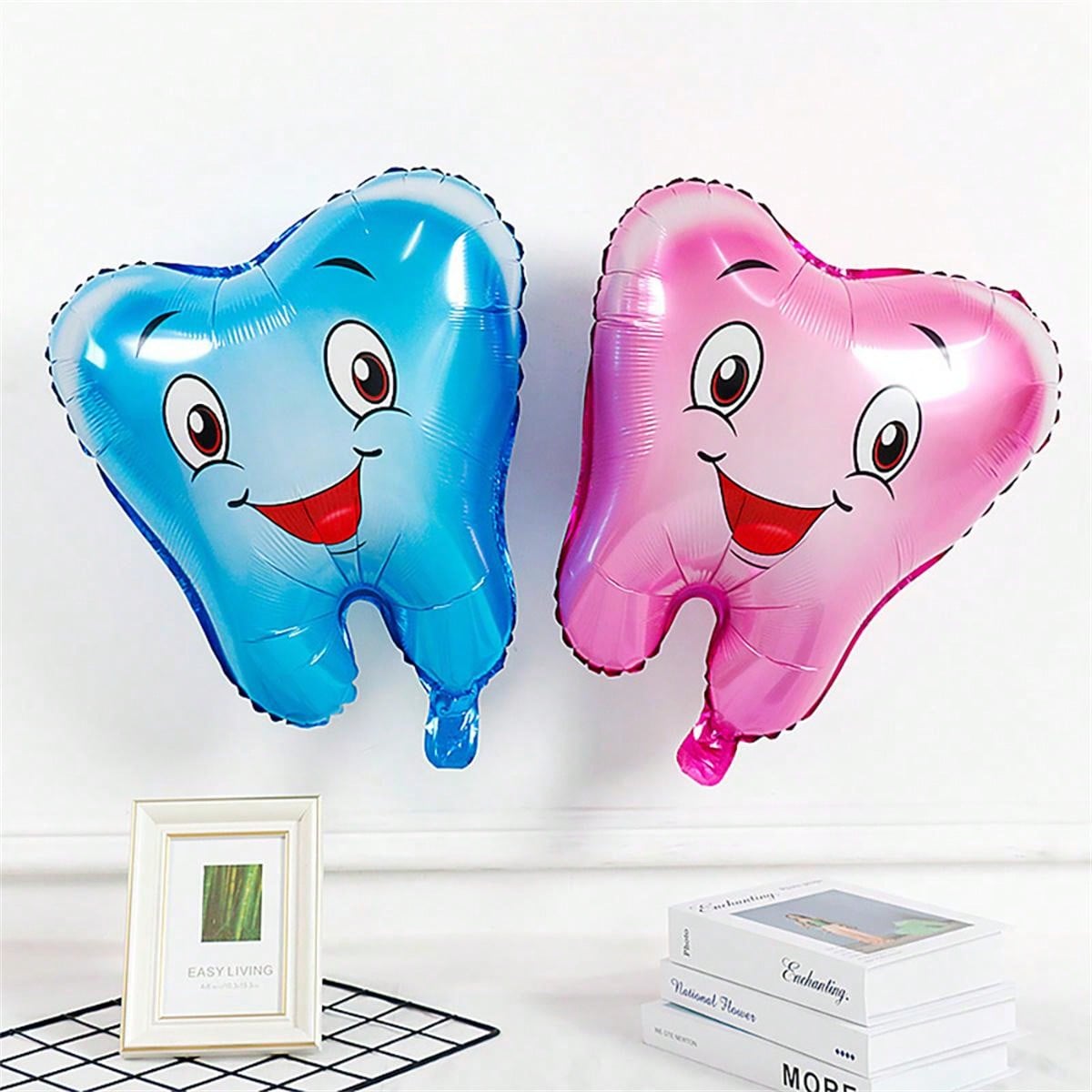 1pc Smiling Cartoon Teeth Shaped Aluminum Foil Balloon For Dental ...
