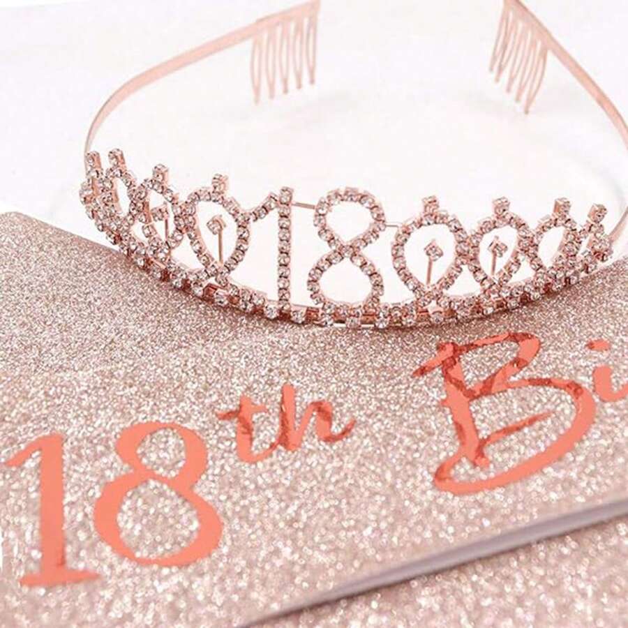 2pcs/Set 18th 21th 25th 30th 40th 50th 60th 70th Rose Gold Birthday ...