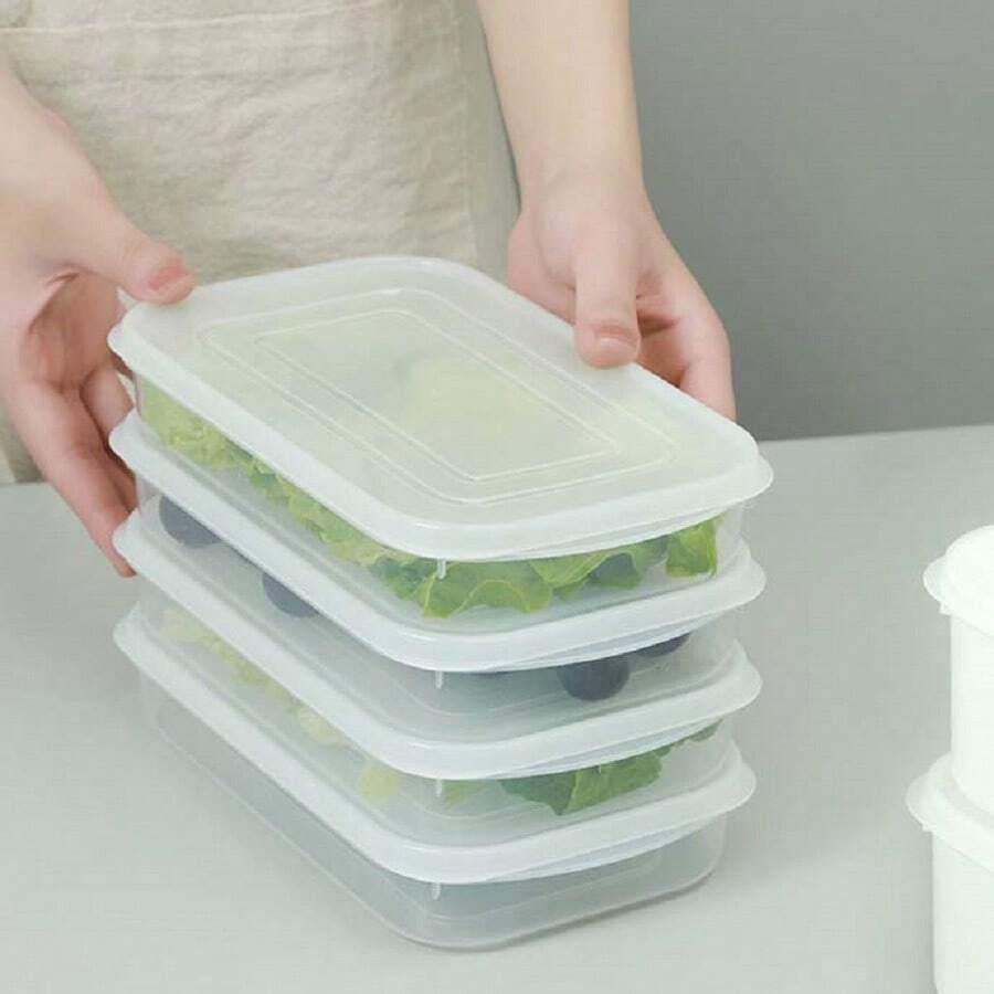 1pc Refrigerator Frozen Food Box Grid Design Sealed Fresh-keeping Box ...