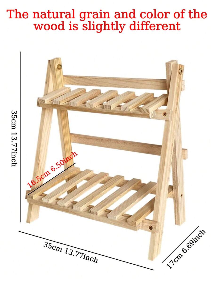 1pc Simple Style Ins Wooden Double-layer Desktop Storage Rack In ...