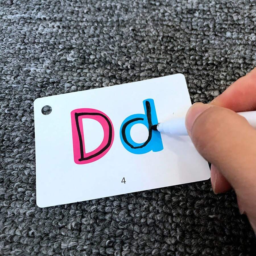 Alphabet Flash Cards - Write and Wipe Laminated ABC Letter Tracing ...