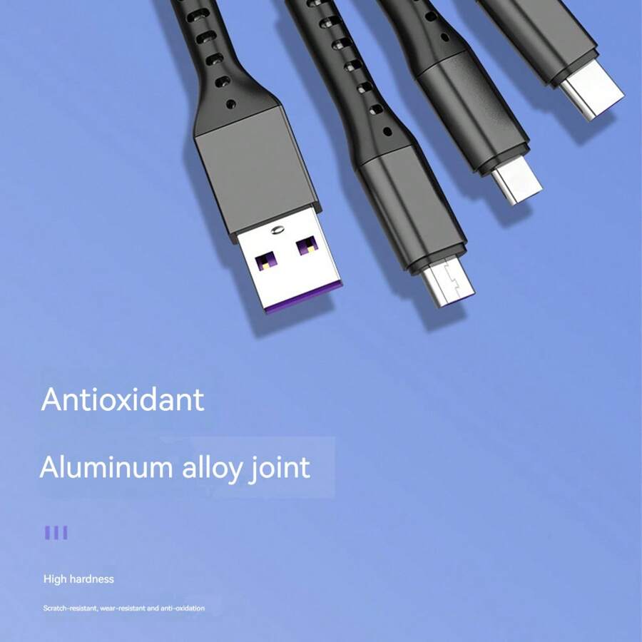 66W Multi USB Charging Cable 3A, 3 in 1 Fast Charger Cord Connector ...