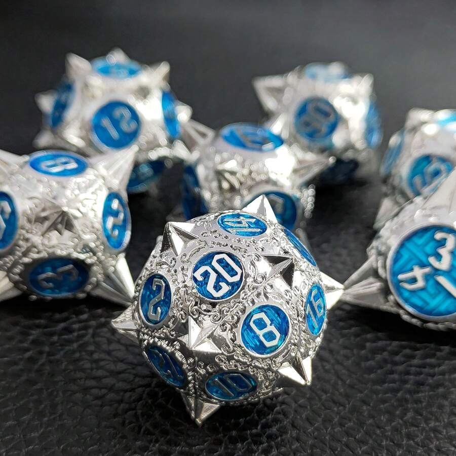 Metal Dice Set - Huge Polyhedral Dice Set With Rpg Dice For Dungeons ...