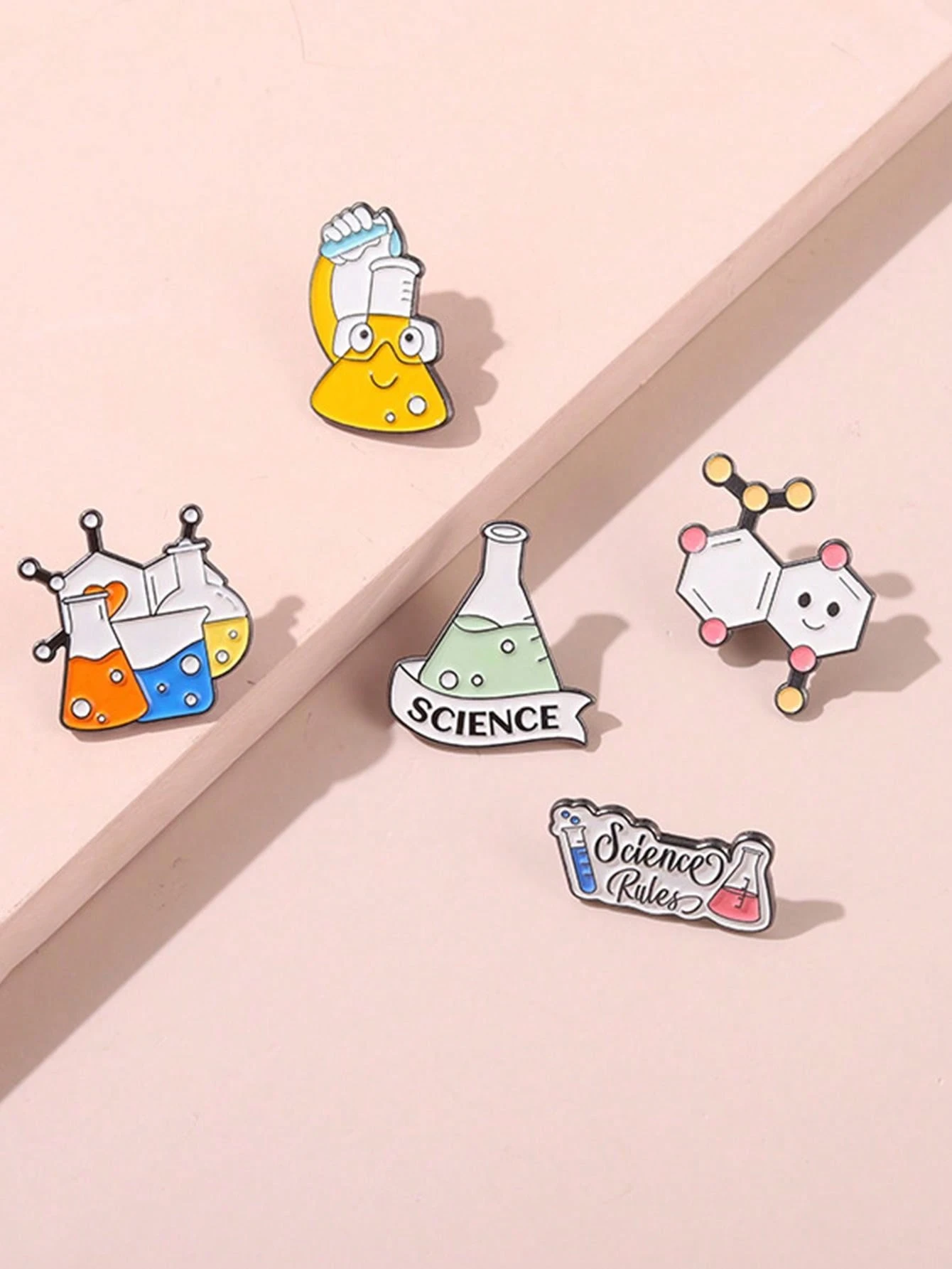 5pcs Chemistry Lab Enamel Pin Custom Brooches for Bag Clothes Lapel Pin ...