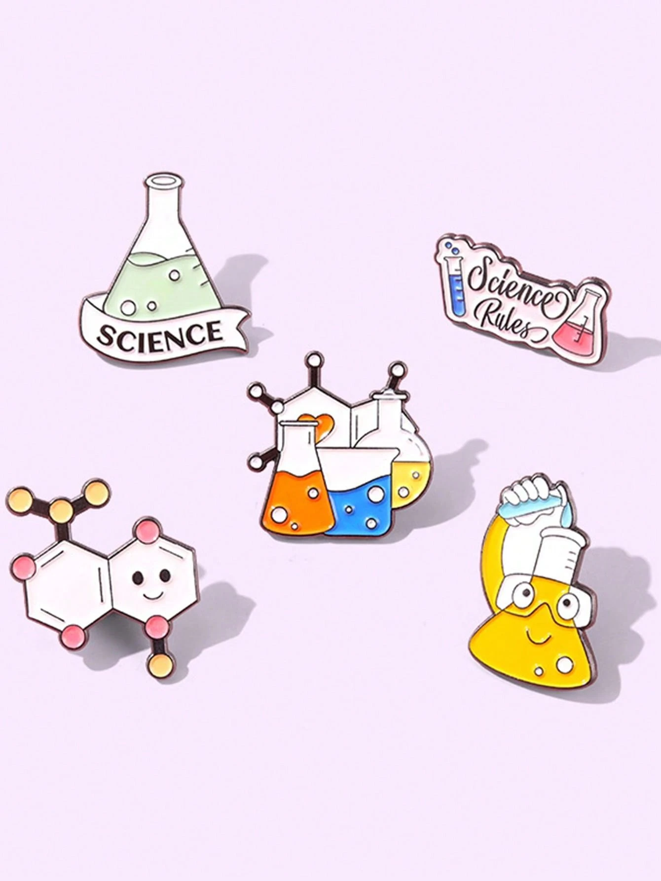 5pcs Chemistry Lab Enamel Pin Custom Brooches for Bag Clothes Lapel Pin ...