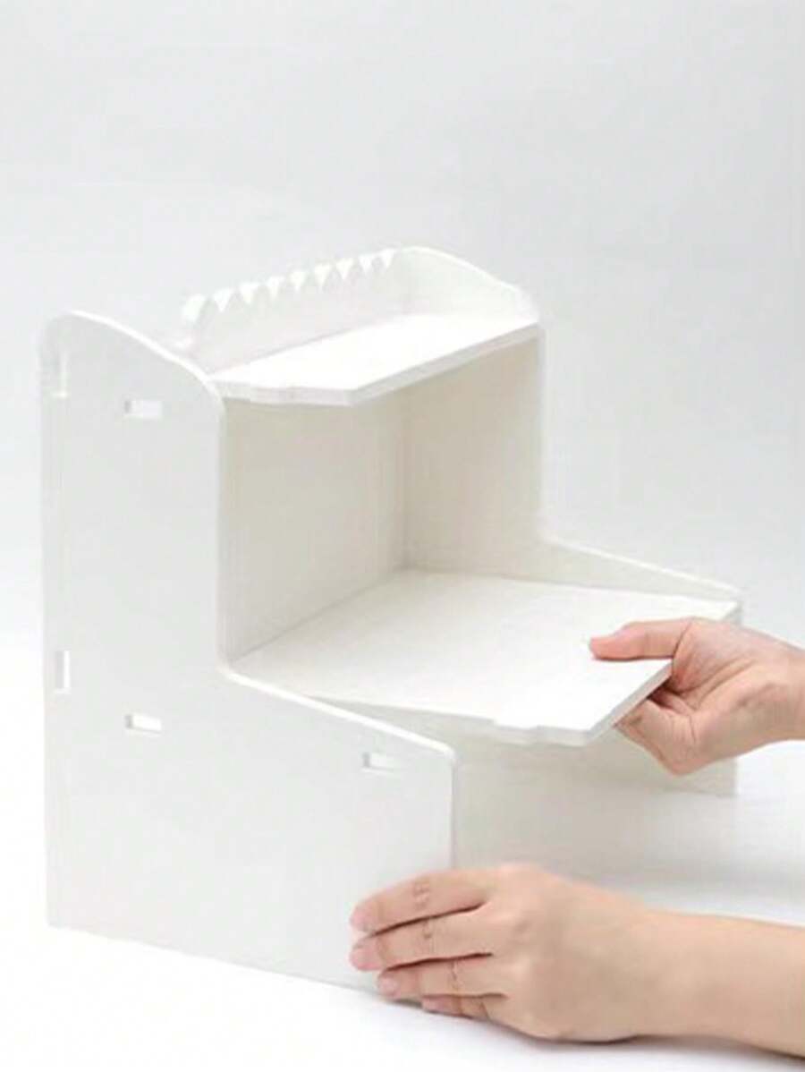 1pc WPC Desktop Storage Rack, Simple White Desktop Organizer For ...