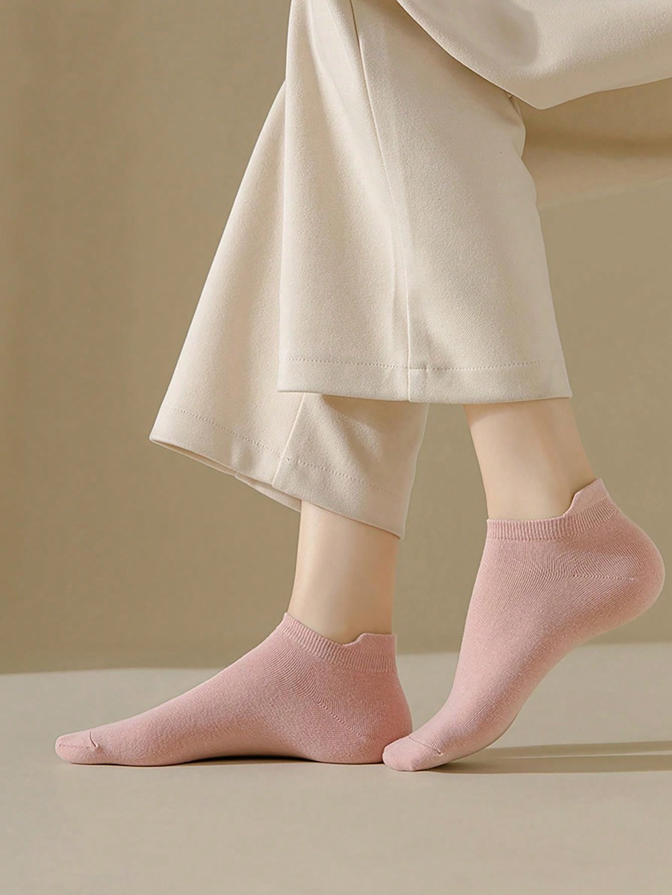 10 Pairs Women's Simple Solid Color Low Cut Socks With Arch Support for ...
