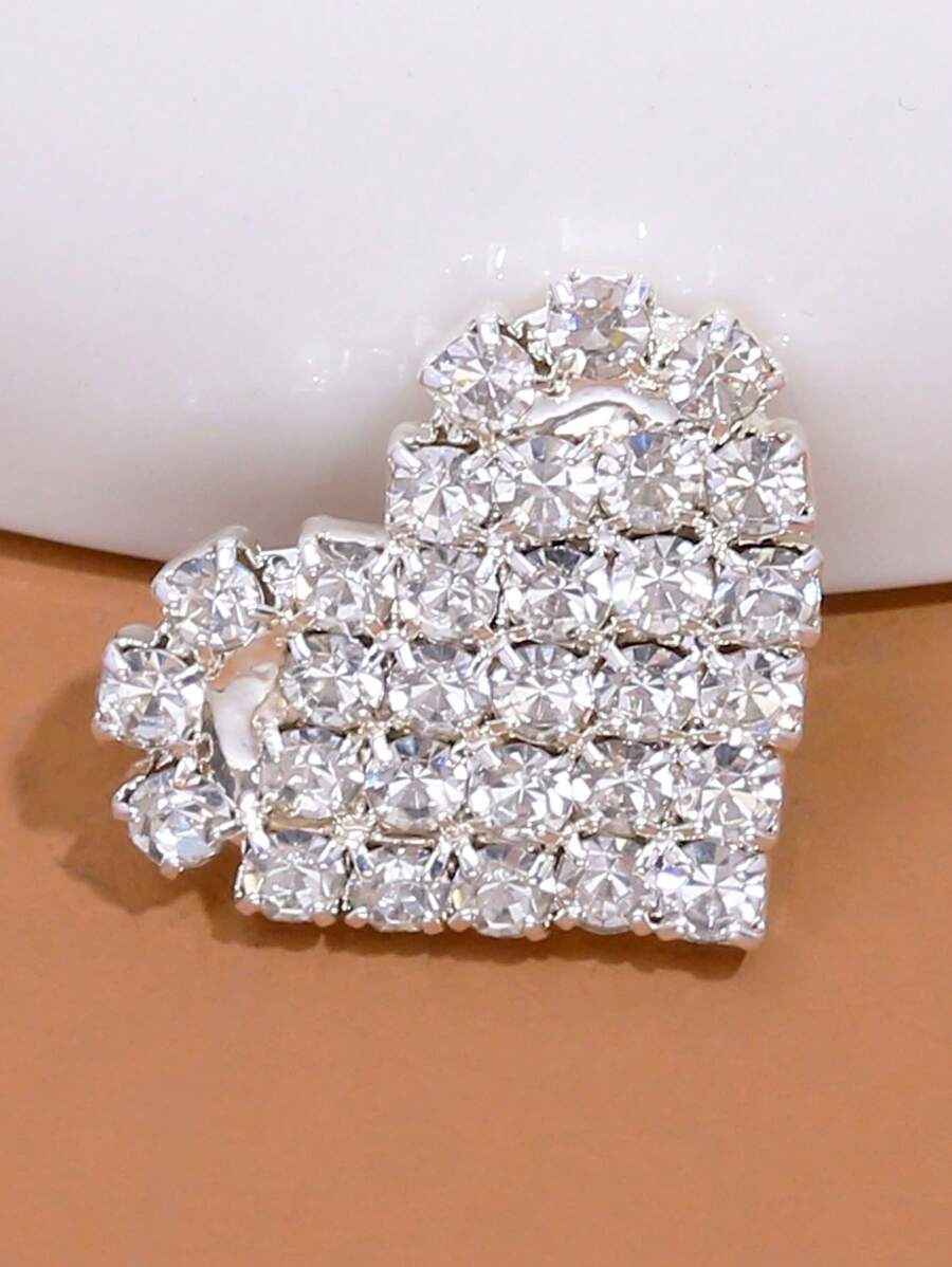 2 Silver Rhinestone Heart-shaped Small Nipple Stickers Cleavage ...