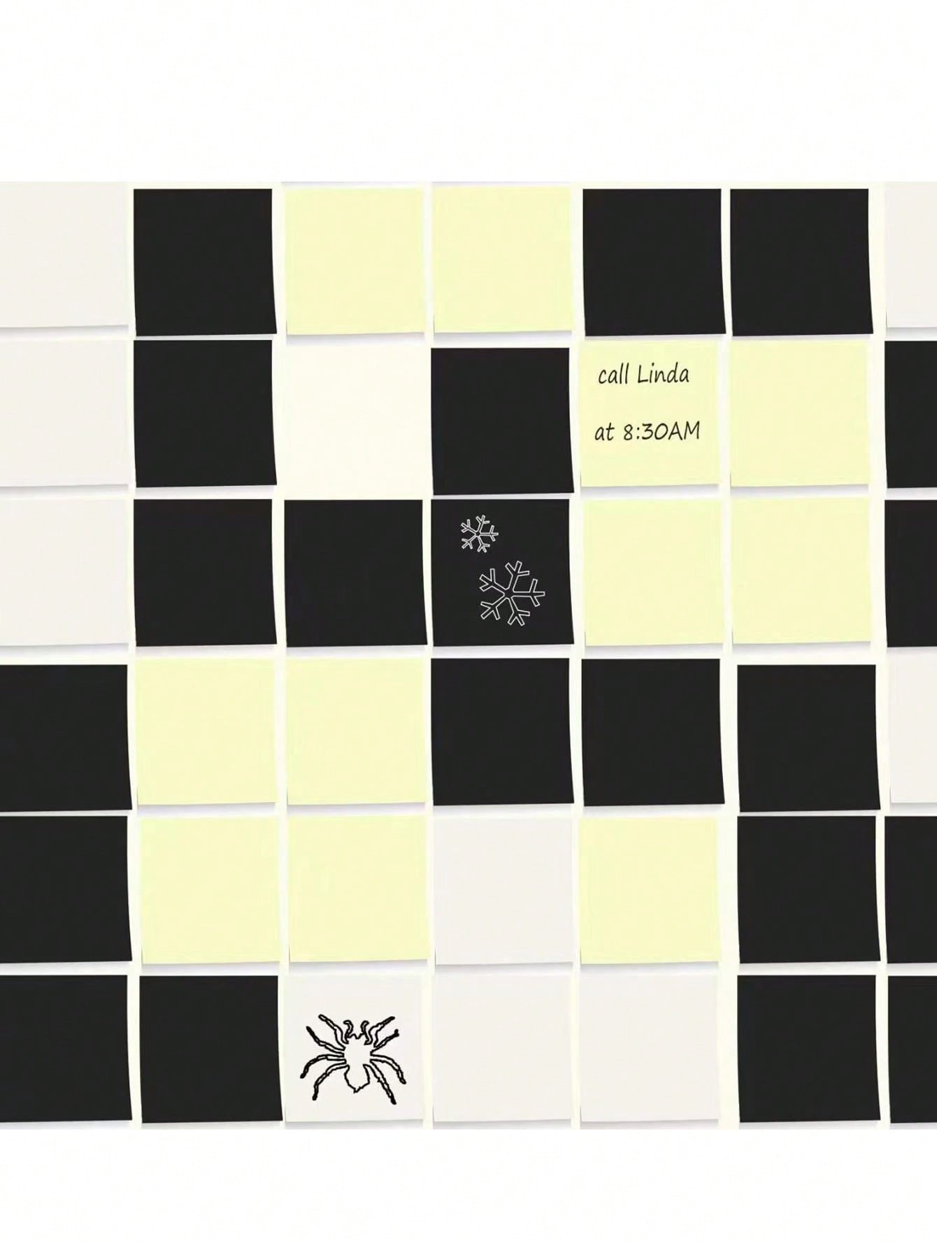 Creative Pure Black Simple Sticky Notes Square Shape Student Tearable ...