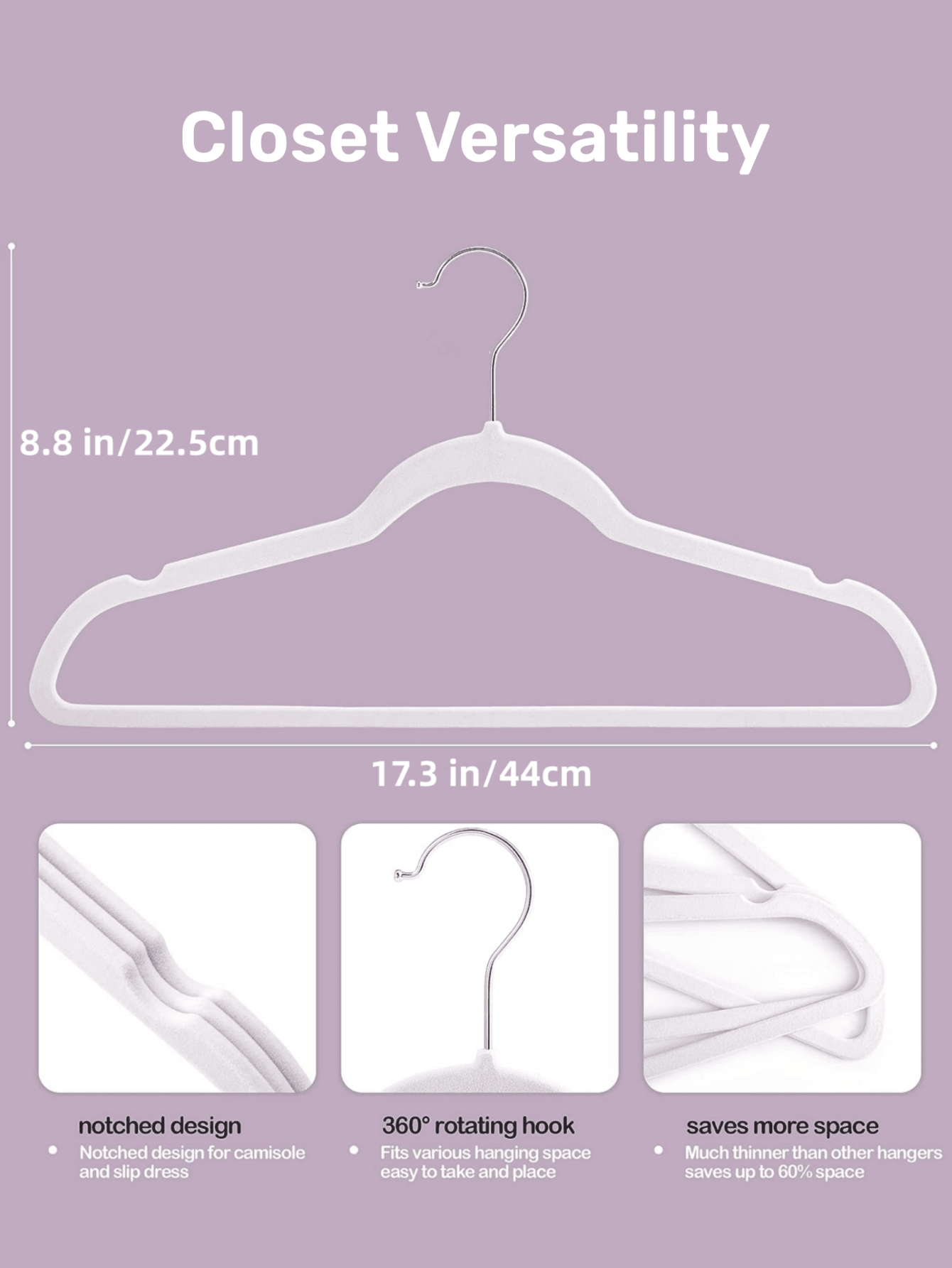 20 Pack Premium Velvet Hangers, Non-Slip Thin Flocked Felt Hangers ...