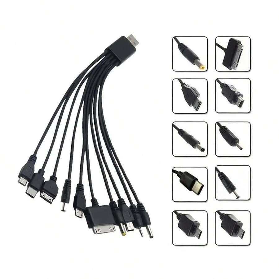 10-In-1 Micro USB Multi-Cable Charger Charging Cables For Mobile Phones ...