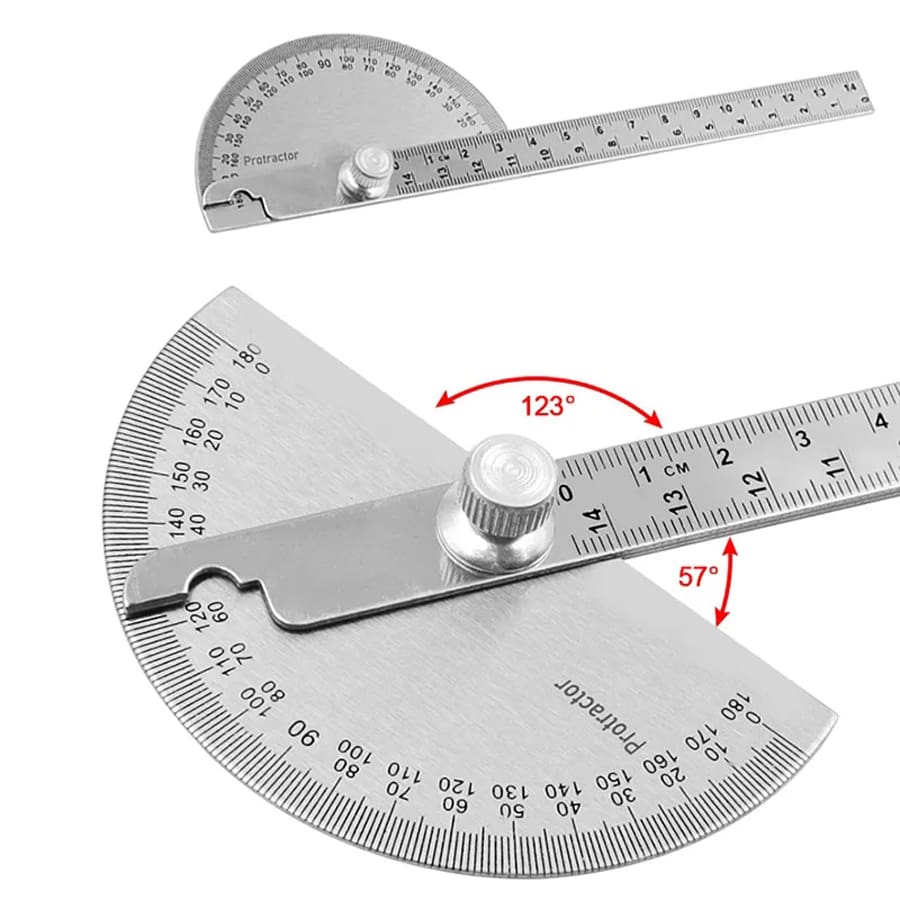 145mm stainless steel 180 protractor angle meter measuring ruler rotary ...