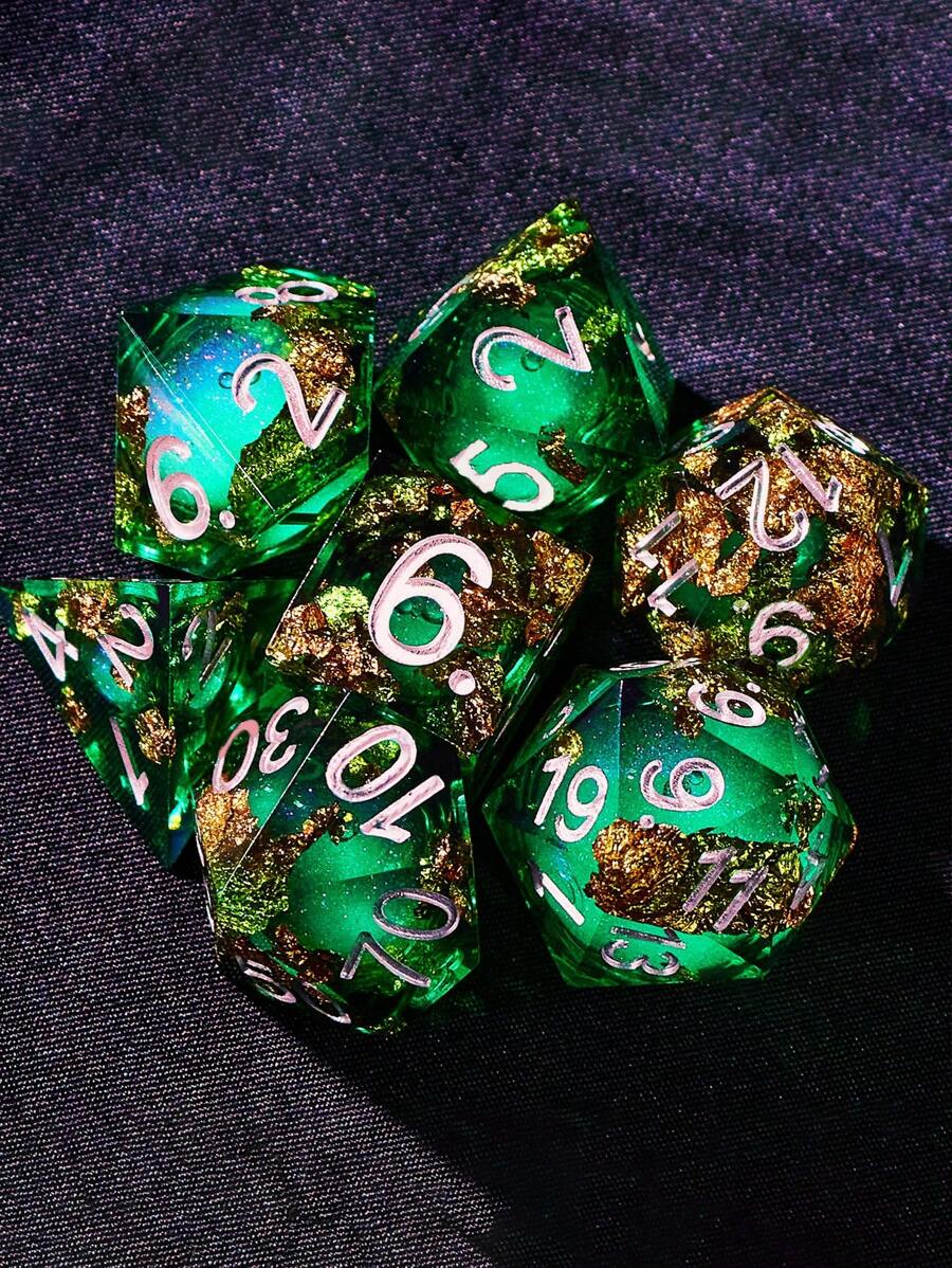 JOYLORD DND Sharp Edge Dice Set - 7-Piece Resin Polyhedral DND Dice ...