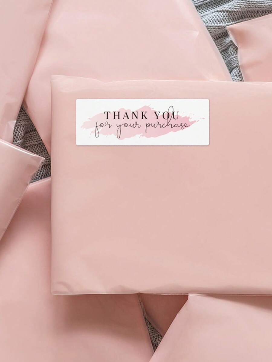 120pcs/Roll Pink Floral Thank You Stickers, Gift Box Sealing Adhesive ...