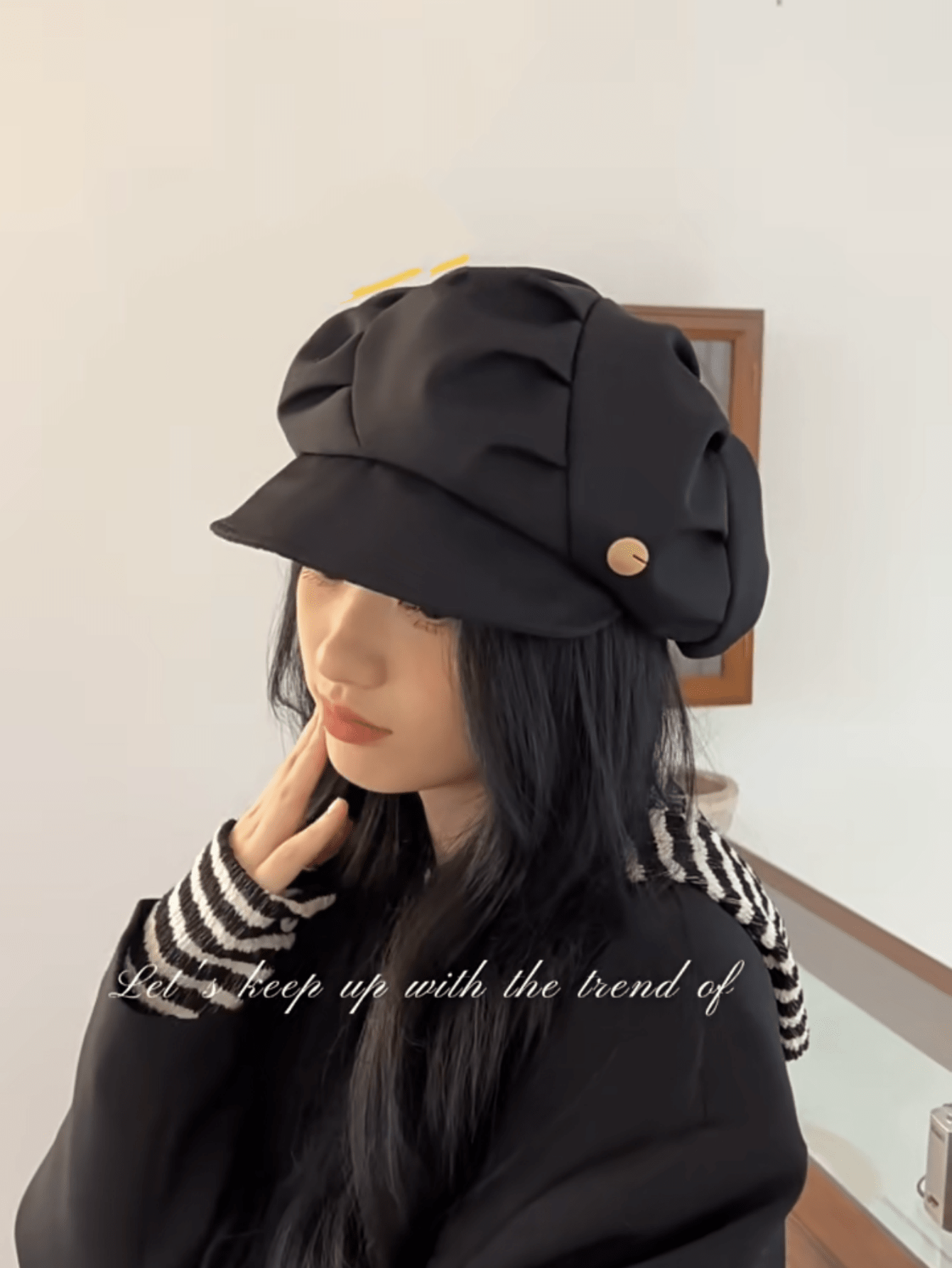 Women's Folded Cloud Octagonal Cap With Multiple Wearing Methods ...