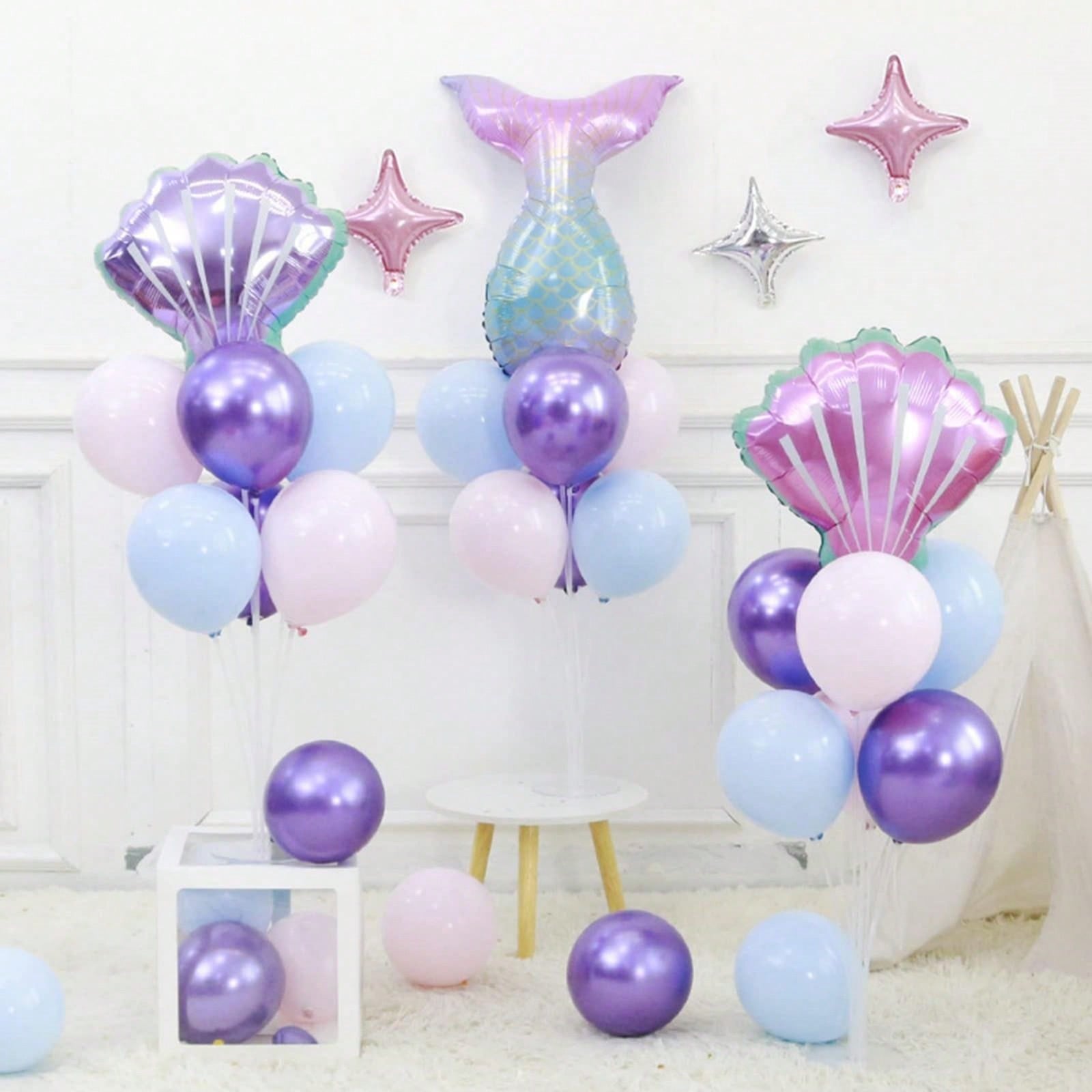 97pcs Mermaid Themed Balloon Wreath Kit, Mermaid Tail Arch Party ...