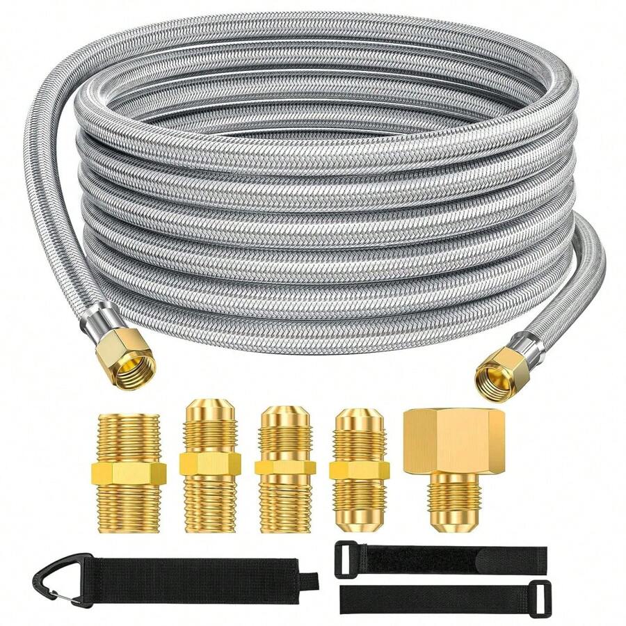 PatioGem 20 Feet High Pressure Braided Propane Hose Extension with ...