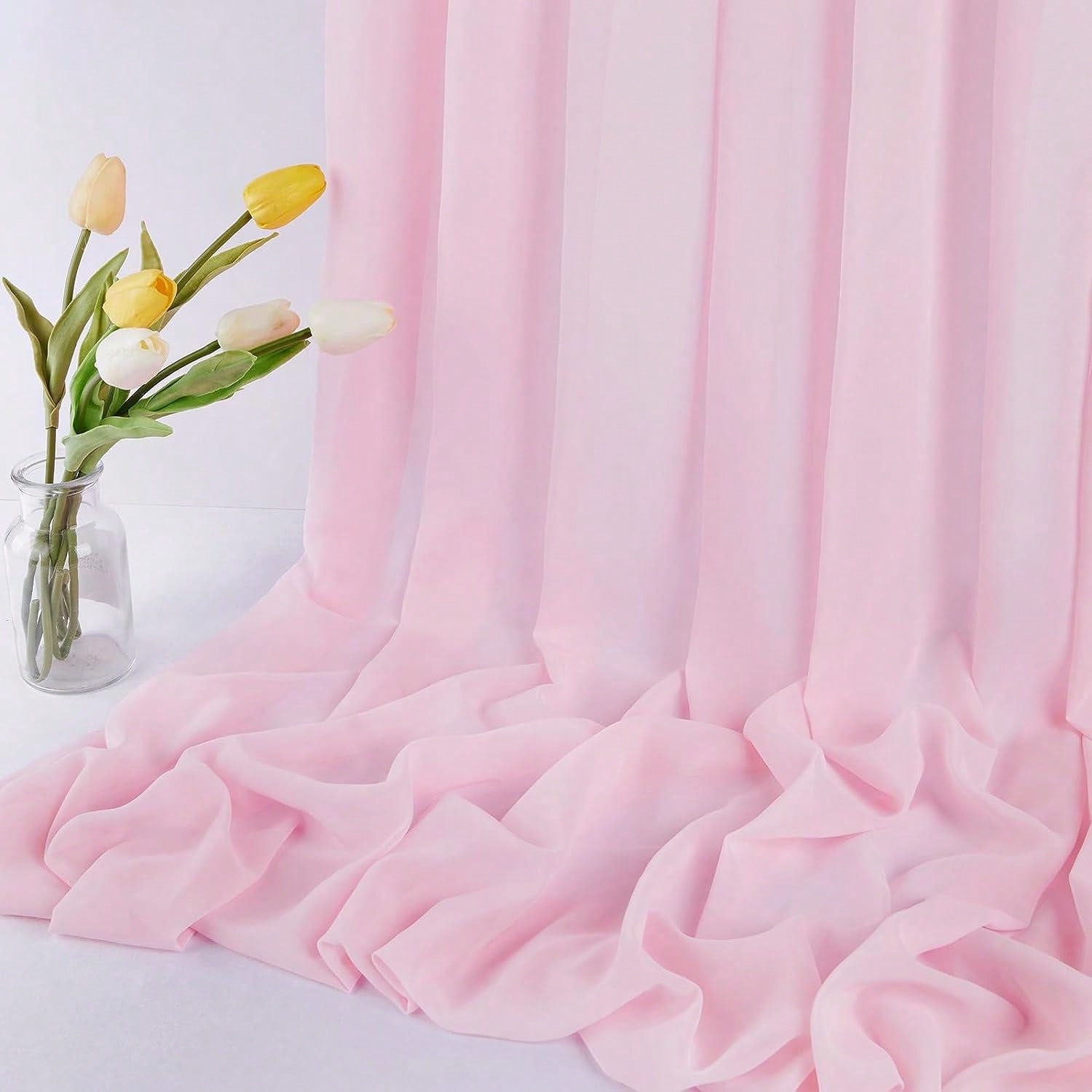 5 Yards X 145cm Wide Light Pink Chiffon Fabric, Suitable For Wedding ...