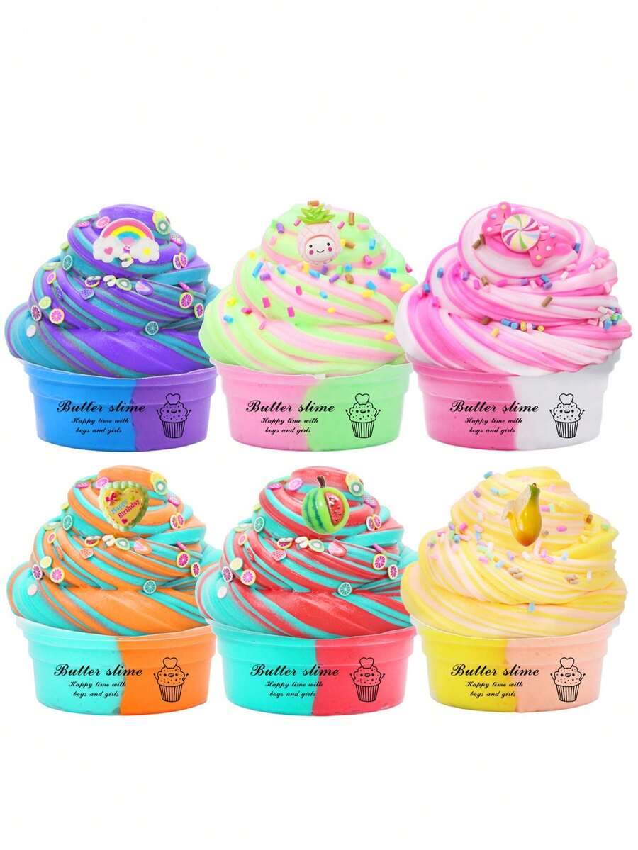 6pcs Multi-Color Mud Slime Kit, 50ml Slime, Butter Clay, Soft And Non ...