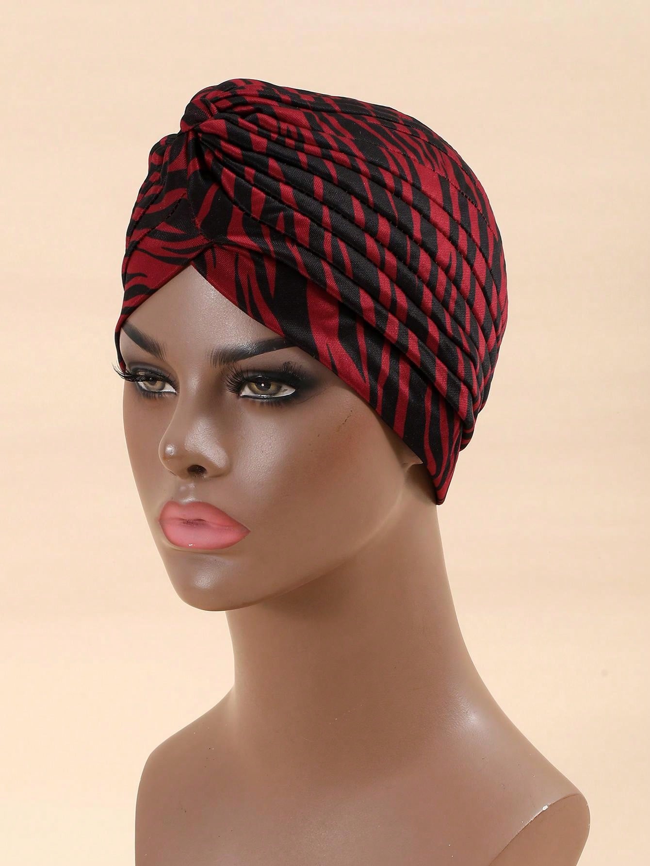 1pc Printed Slanted Stripe Turban Headwrap Cap, Suitable For Daily Wear ...