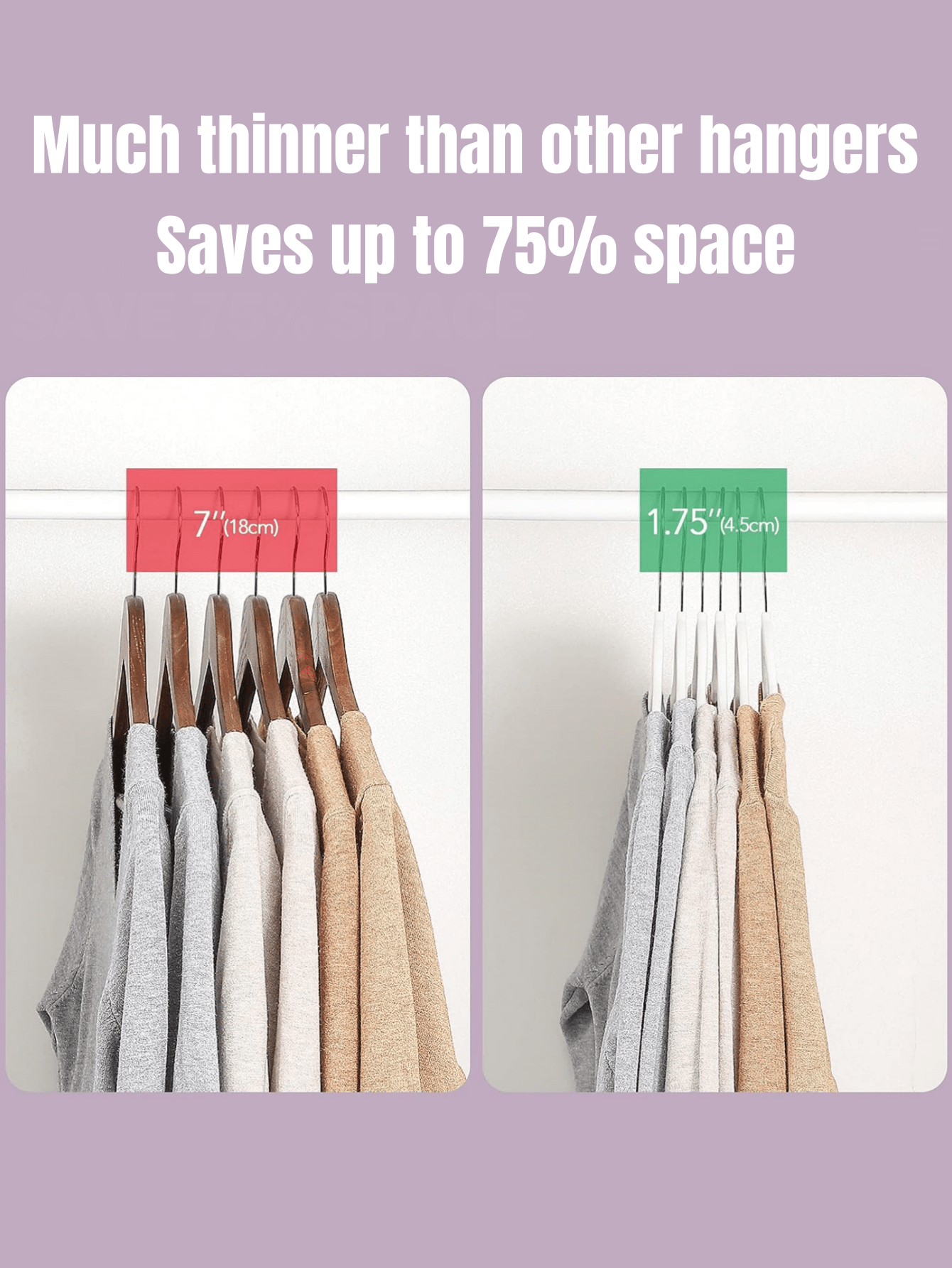 20 Pack Premium Velvet Hangers, Non-Slip Thin Flocked Felt Hangers ...