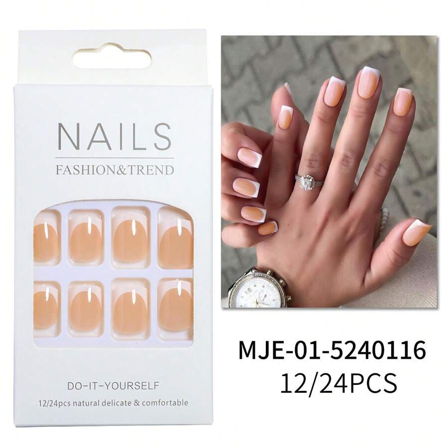 Orange French Style Nail Tips | SHEIN USA