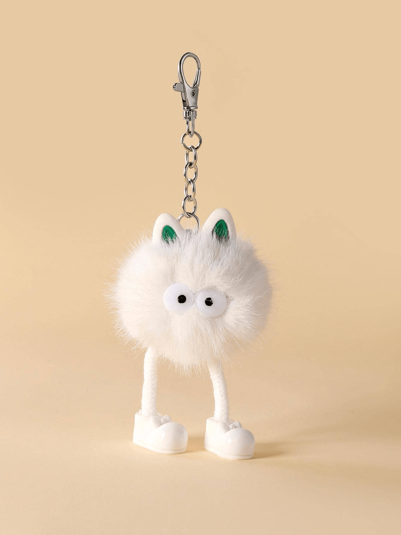 New Cute Funny White Plush Little Monster Bag Charm, Cartoon Stuffed ...