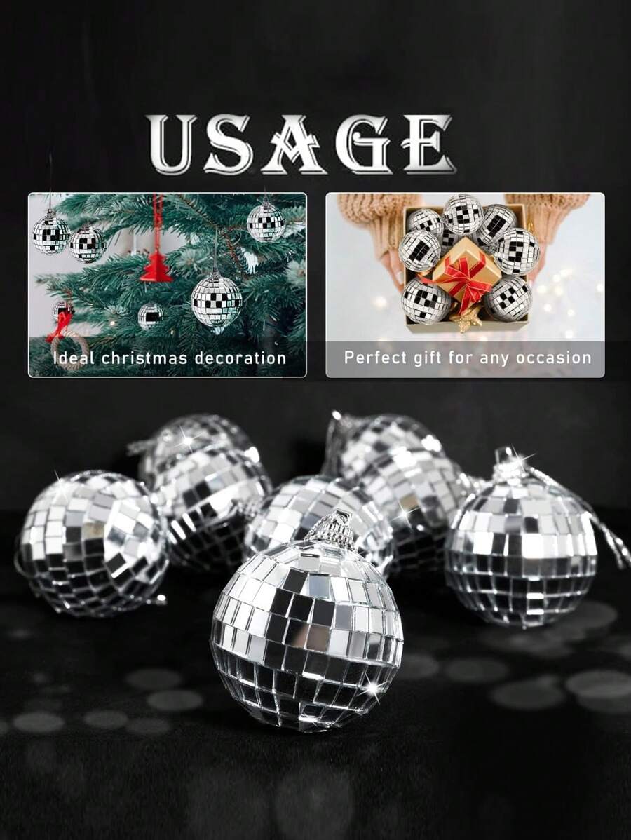 6pcs 4cm Mirror Disco Ball Decorations Reflective Mini Disco Ball For ...