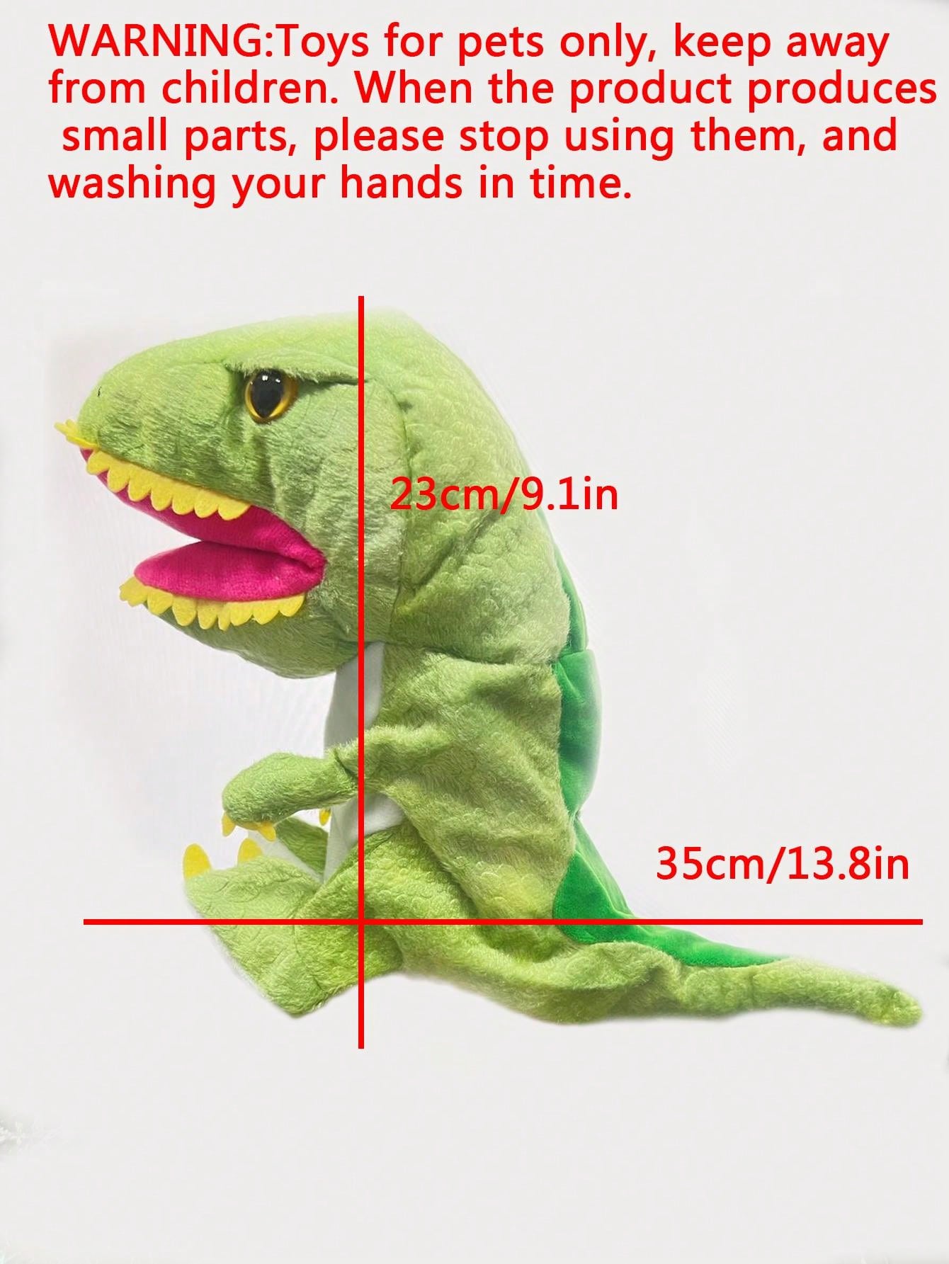 1pc Green Plush Dinosaur-shaped Hand Puppet Pet Stuffed Animal Toy ...