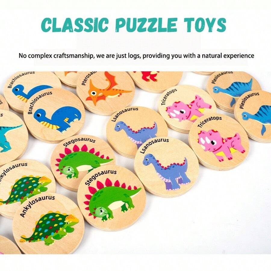 1pc Children's puzzle dinosaur game dinosaur pairing cognitive focus ...