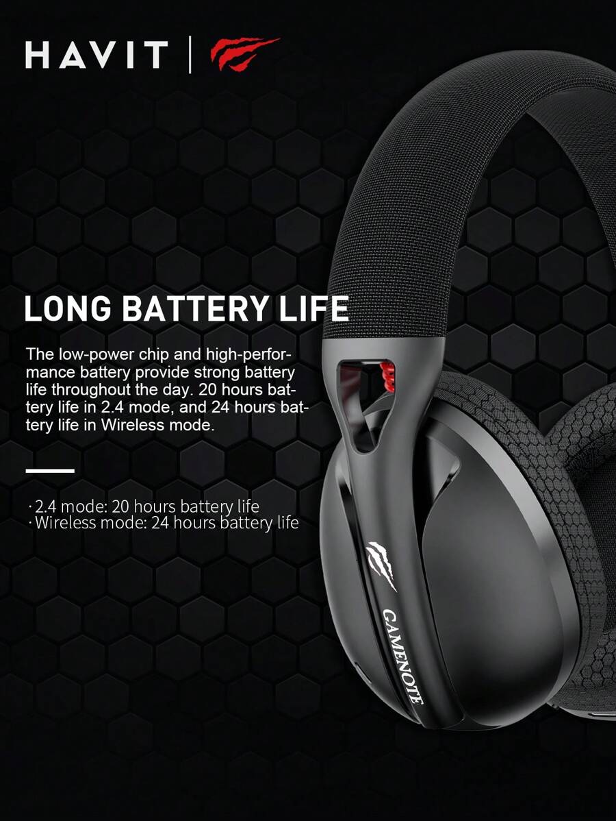 havit HAVIT Fuxi-H1 Noise Cancelling 24ms Low Latency Wireless Tri-Mode ...