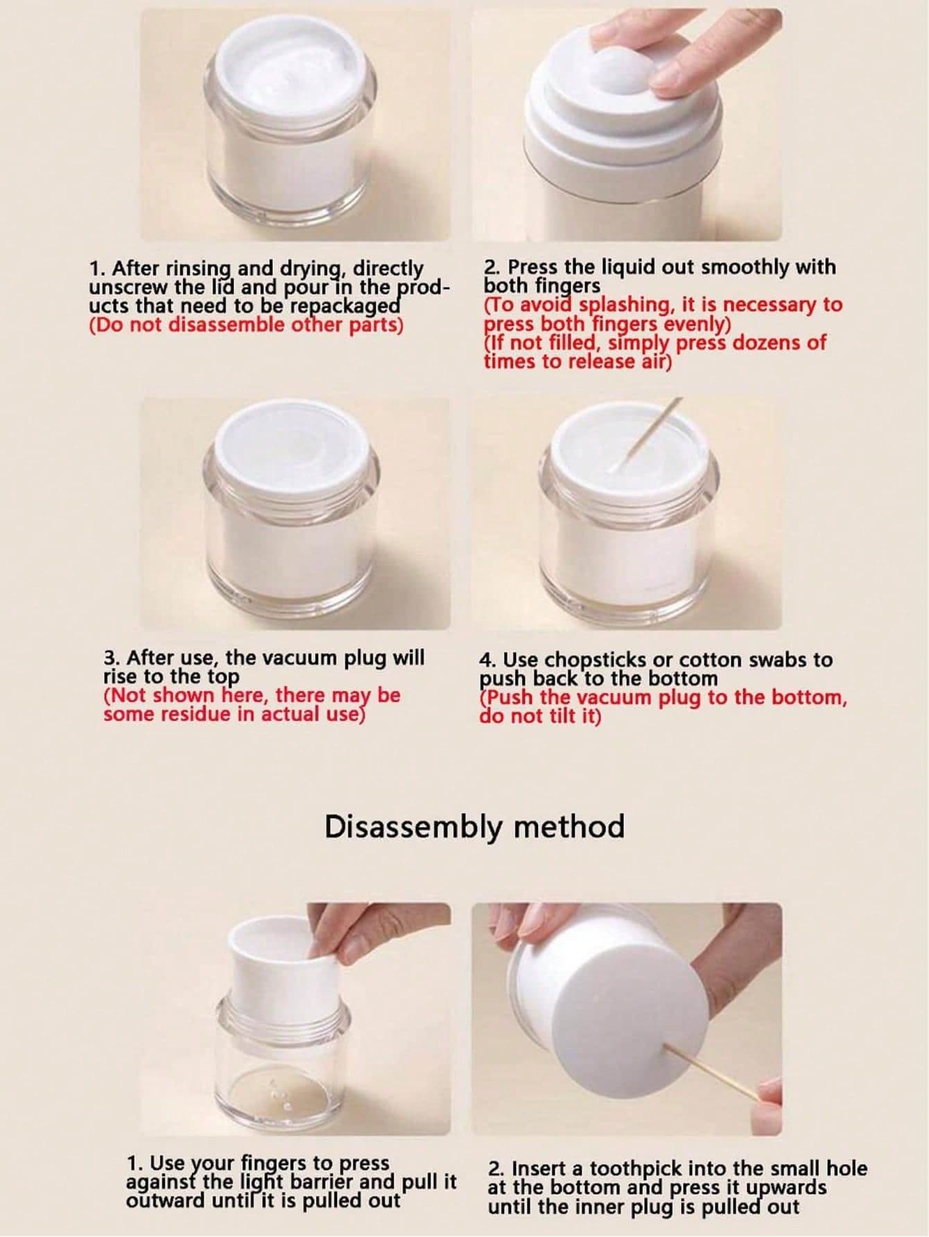 1 piece moisturizing pump container 15ml/30ml/50ml push bottle, travel ...