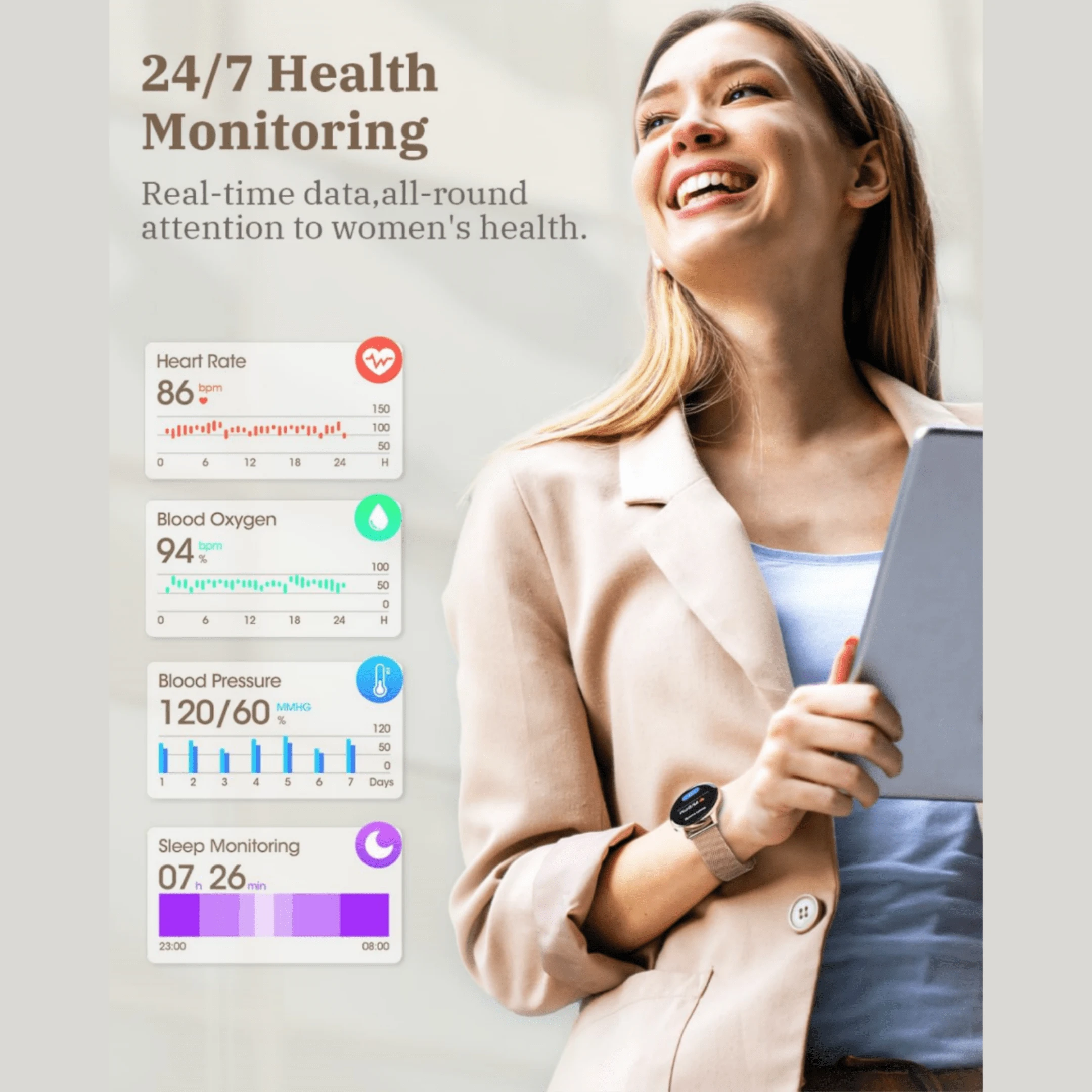 Little Meatball G37, Smartwatch, Fitness-tracker, Speziell Für Frauen Entwickelt, Ip68 ...