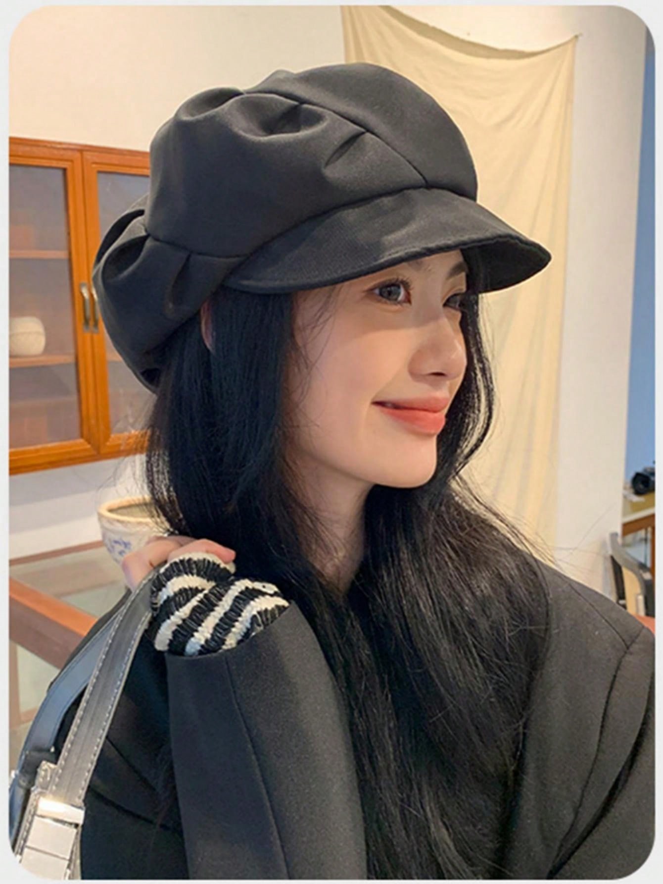 Women's Folded Cloud Octagonal Cap With Multiple Wearing Methods ...