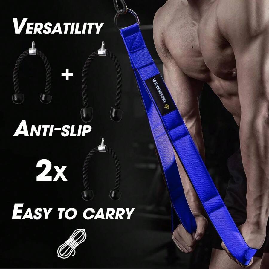 6-hole Triceps Rope Cable Attachment With Handle, Greater Range Of ...