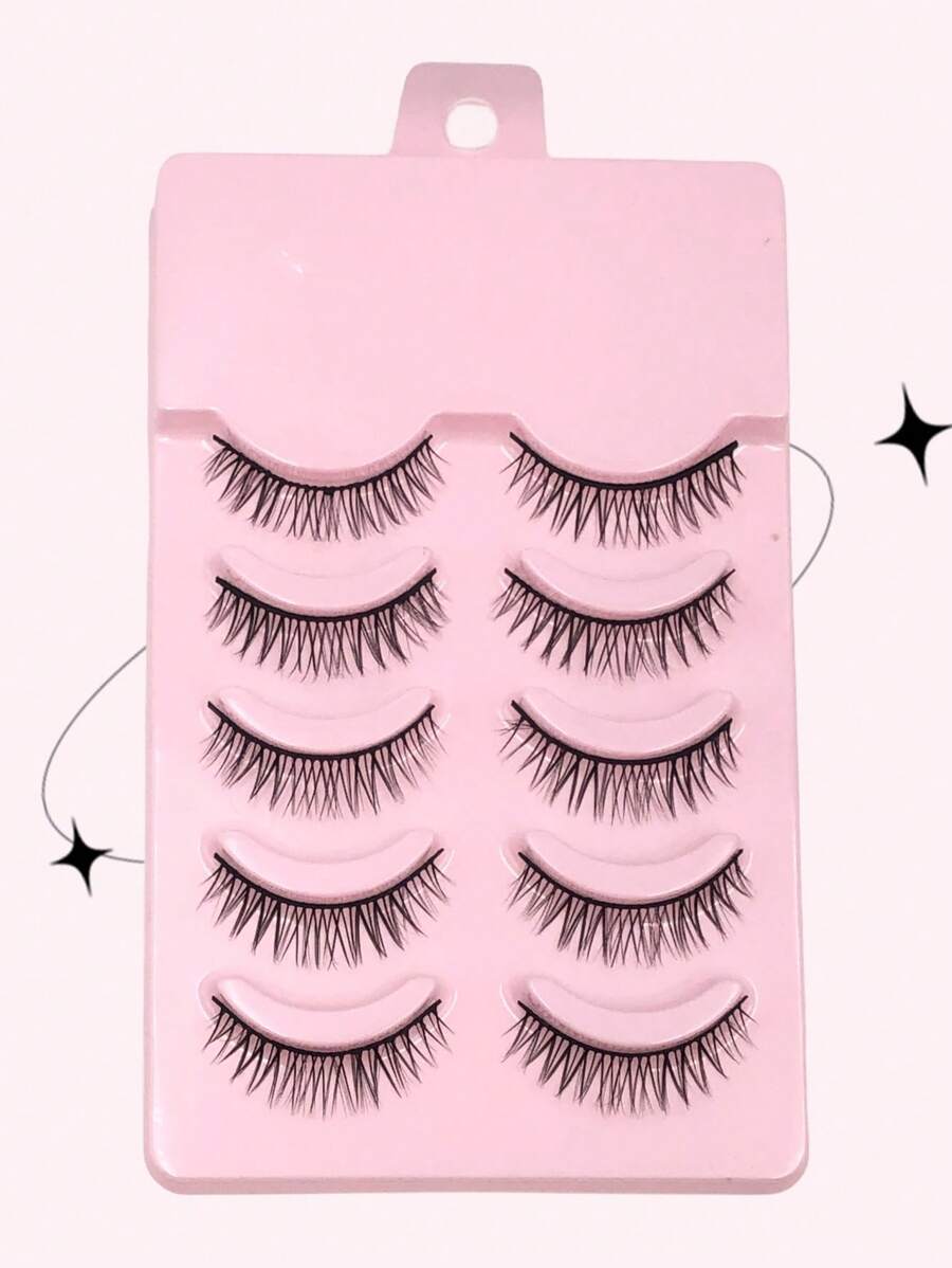 5 pares de pestañas de manga súper naturales Wispy Cross Fairy suaves ...