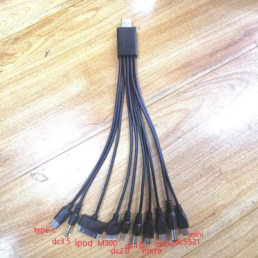 10-In-1 Micro USB Multi-Cable Charger Charging Cables For Mobile Phones ...