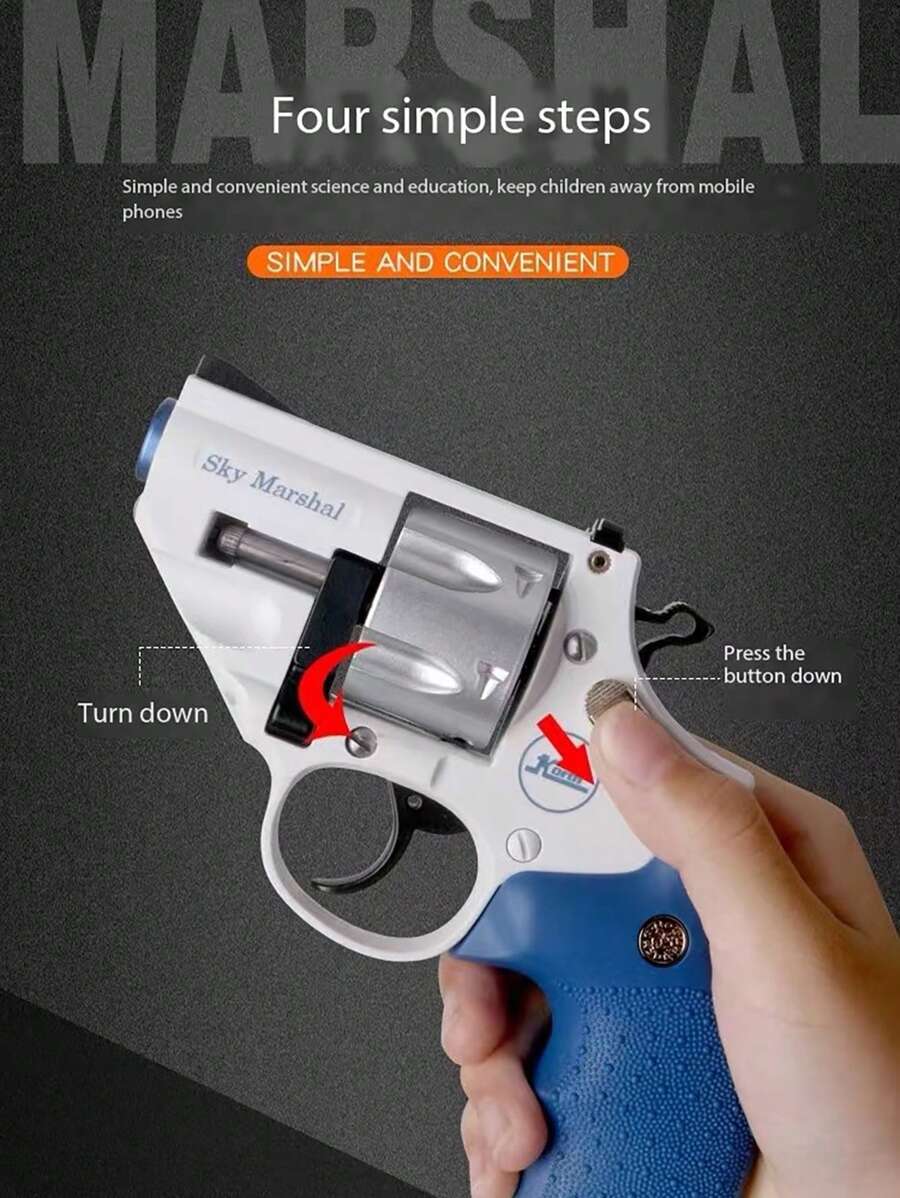 1pc Small Revolver Toy Gun, Aluminum Alloy Soft Bullet Gun, Double ...