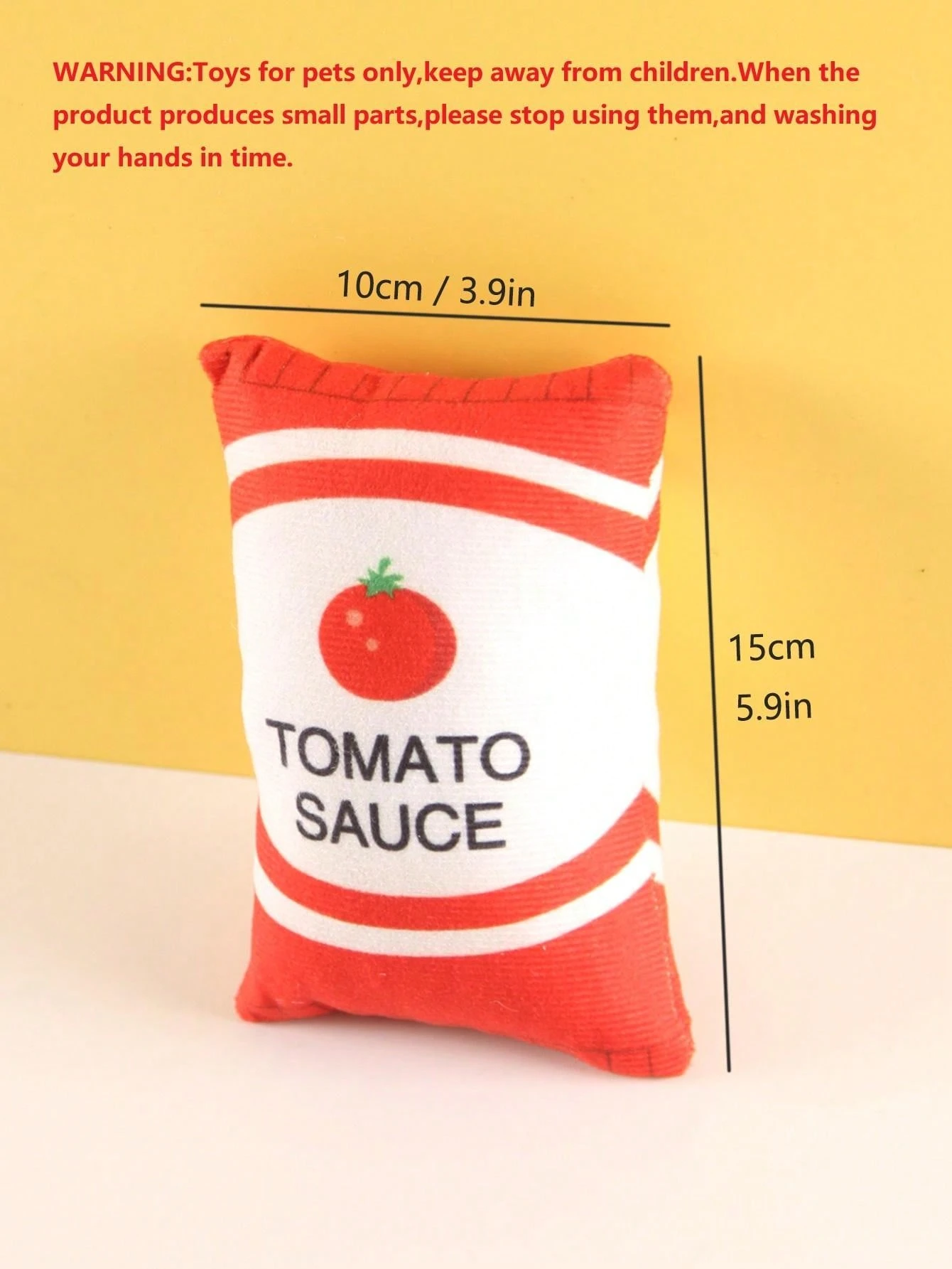 1pc Realistic Tomato Ketchup Packet Shaped Pet Toy, Interactive ...