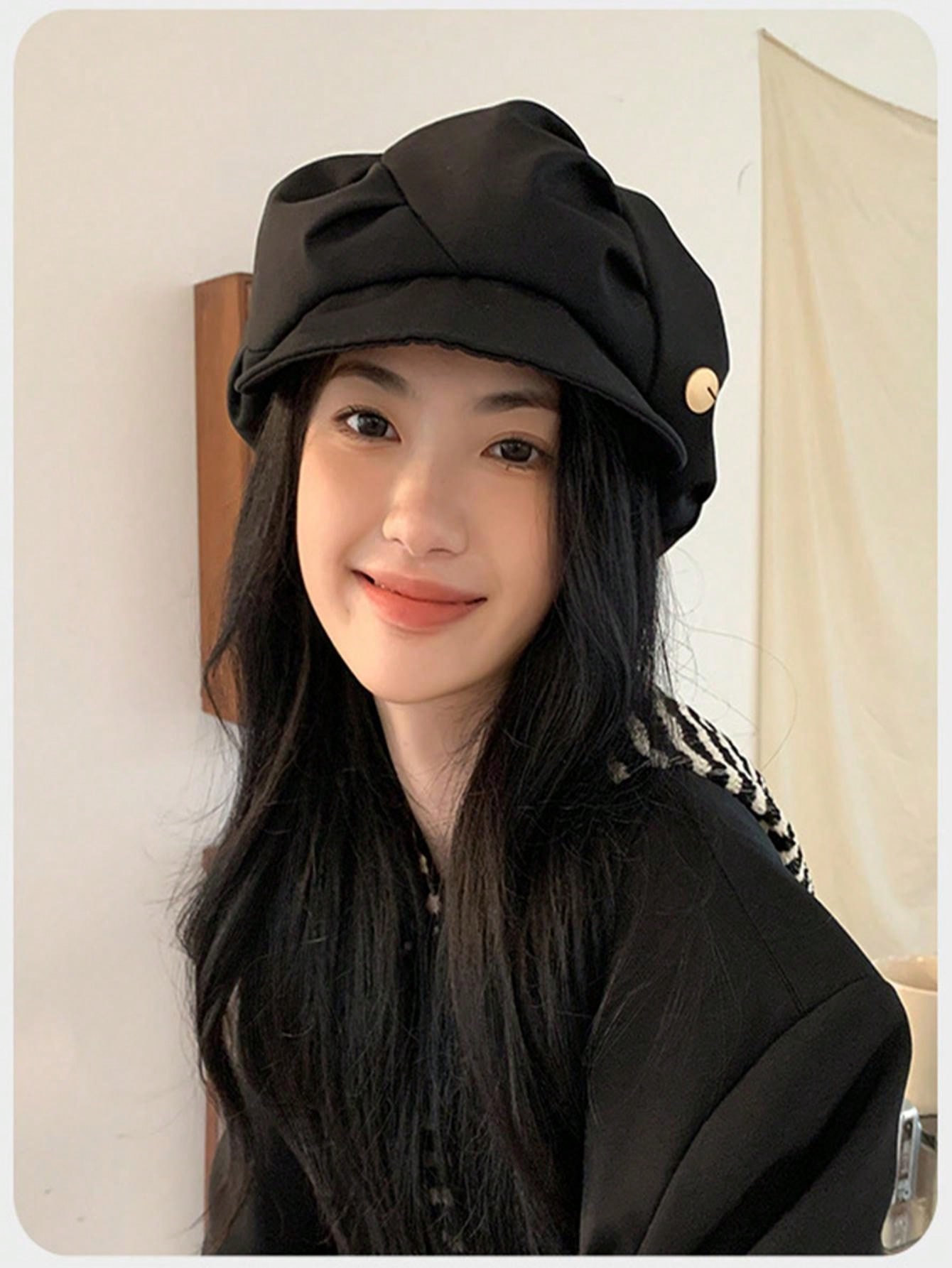 Women's Folded Cloud Octagonal Cap With Multiple Wearing Methods ...