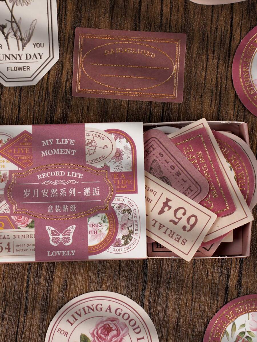 40 Sheets Vintage Pattern Stickers | SHEIN USA